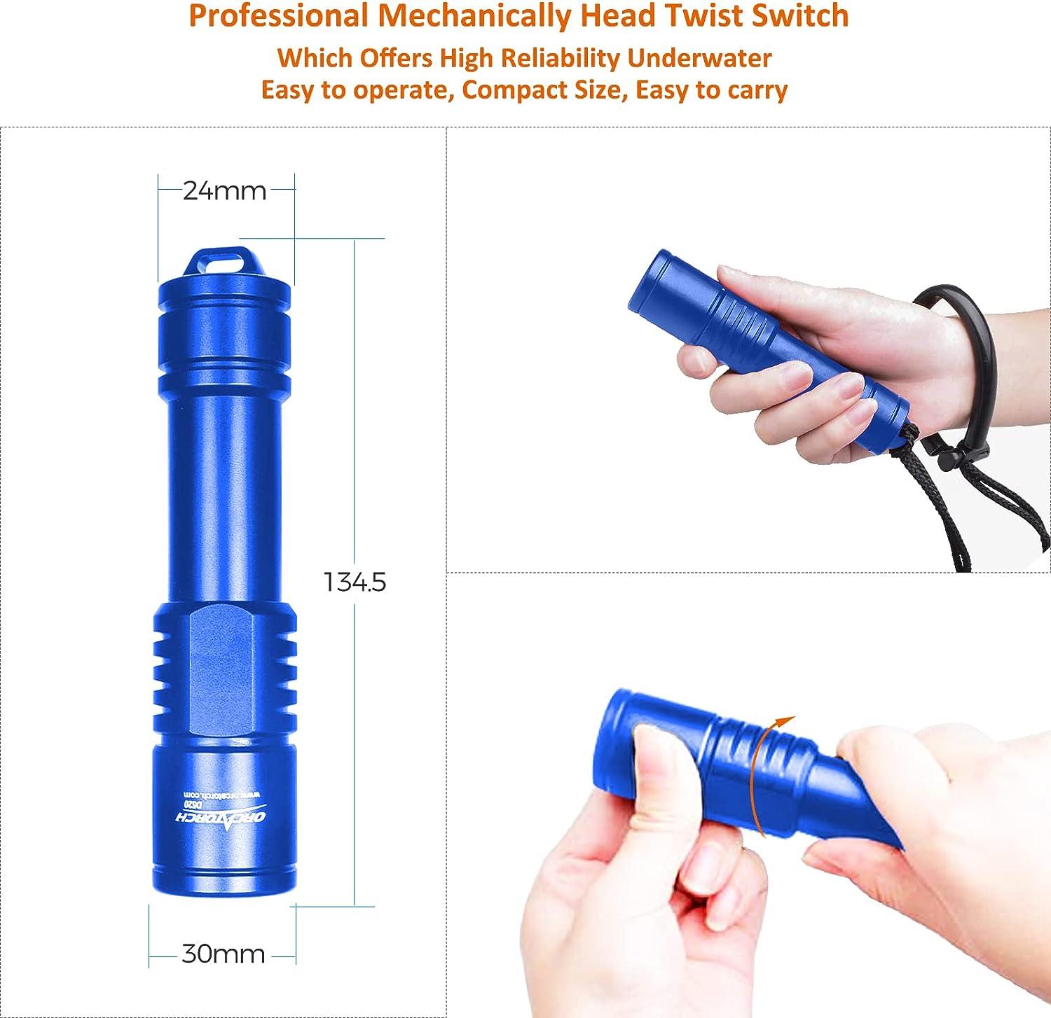 ORCATORCH D520 Scuba Dive Light - 1000 Lumens Waterproof Diving Torch ...