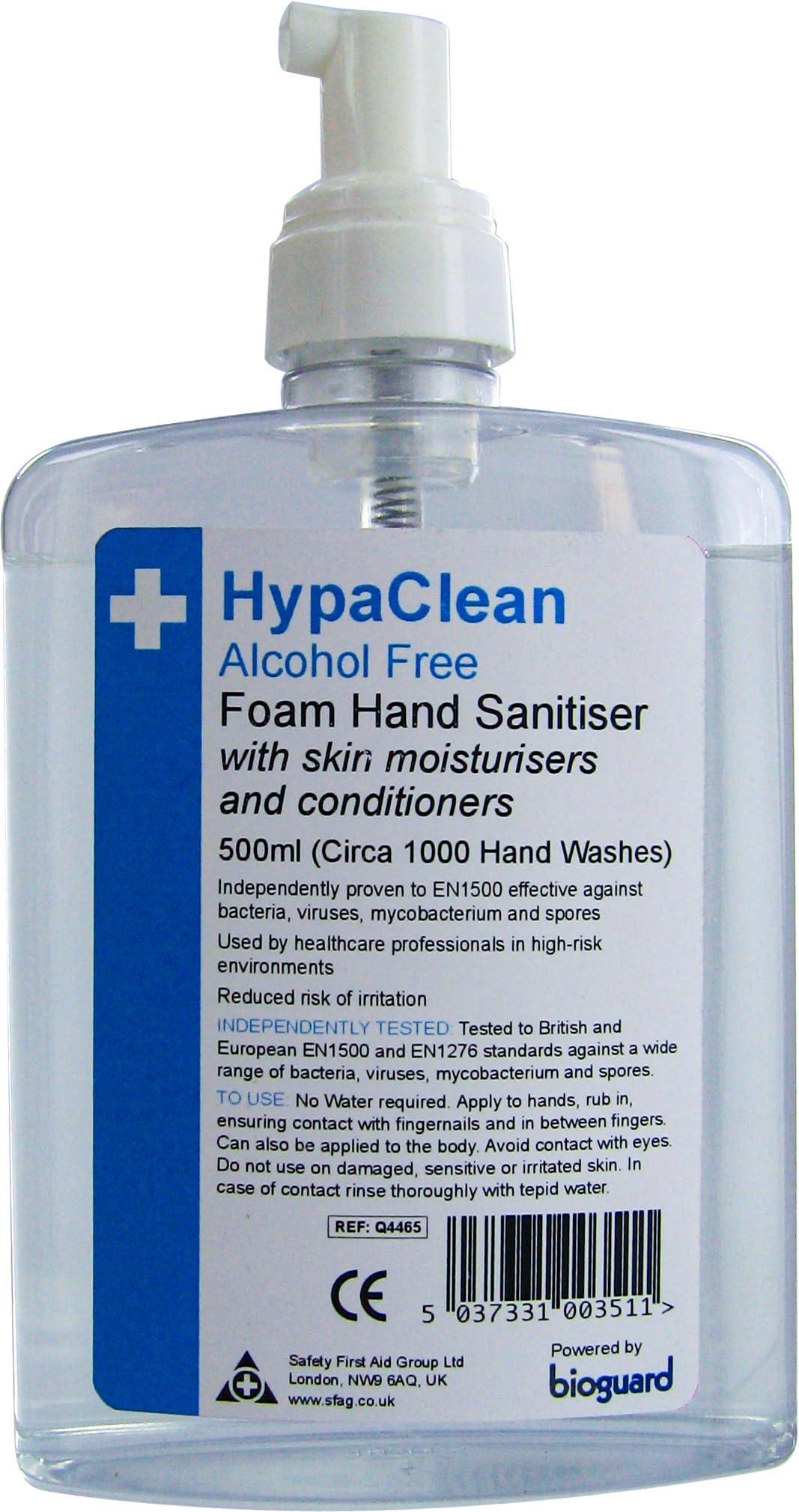 Safety First Aid Group HypaClean Alcohol Free Foam Hand Sanitiser (500 ...