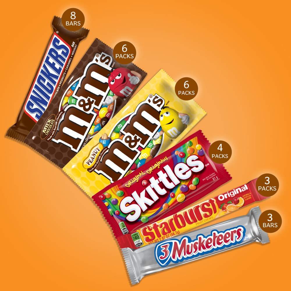 M&M'S, SNICKERS, 3 MUSKETEERS, SKITTLES & STARBURST Variety Mix 30 ...
