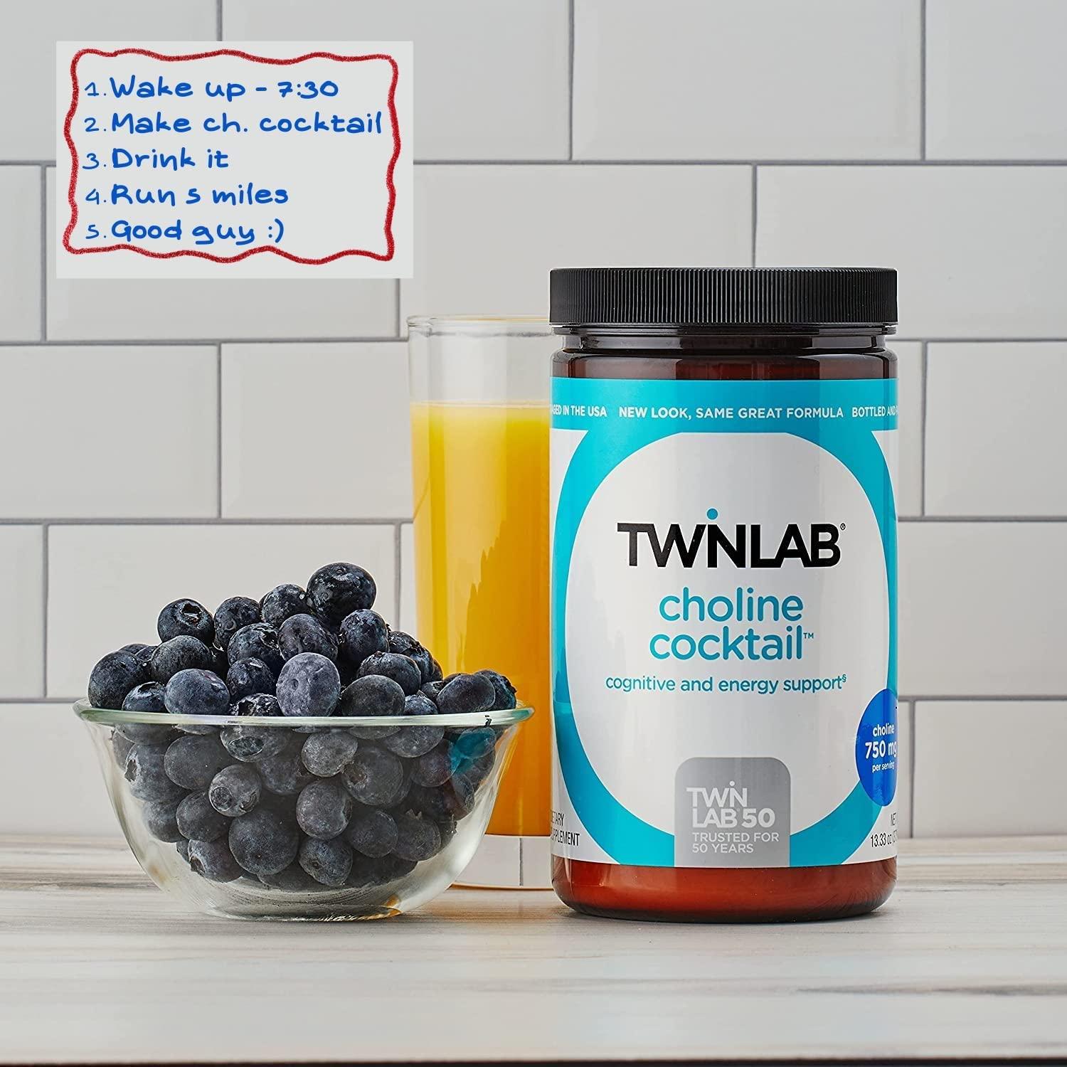 Buy Twinlab Choline Cocktail Energy Drink Mix - 13.33 oz | Boost Energy ...