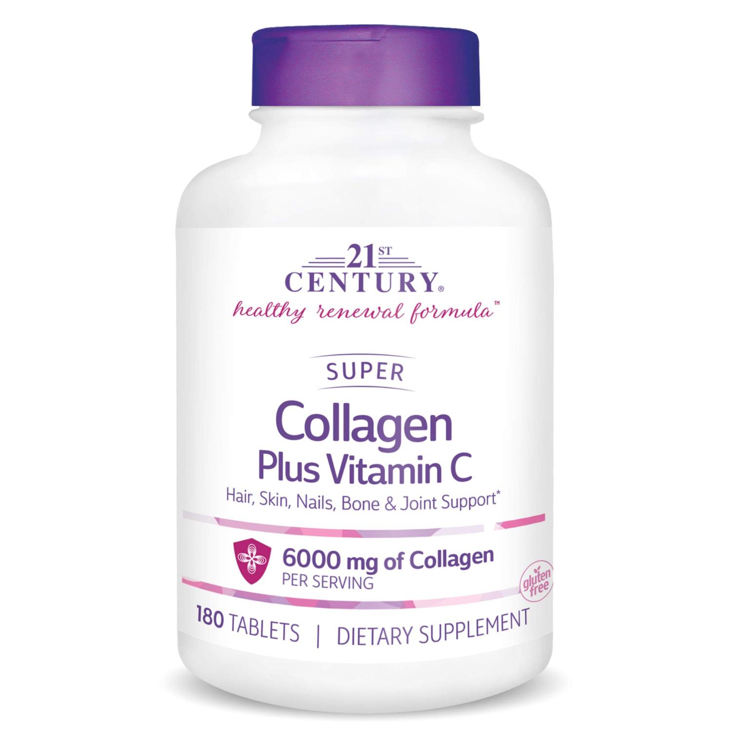 21st Century Super Collagen + Vitamin C 6000mg - 180 Tablets | Supports ...