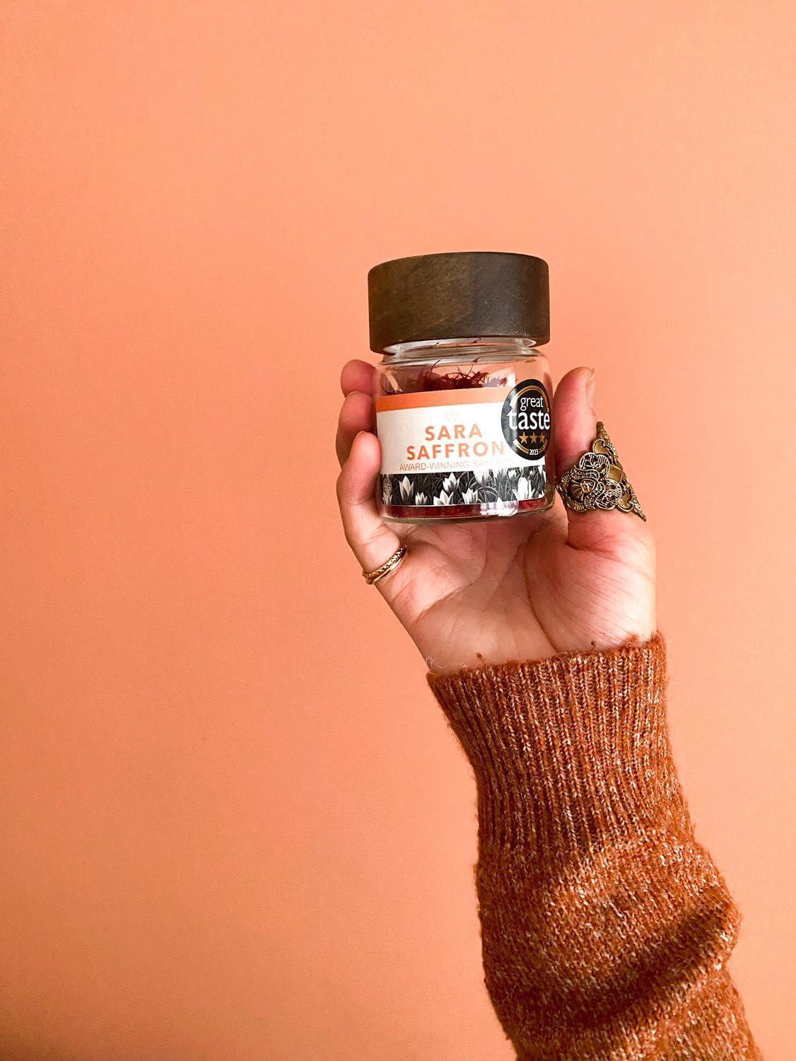 Sara Saffron Grade A+ 100% Authentic Saffron Threads - 5g Glass Jar ...