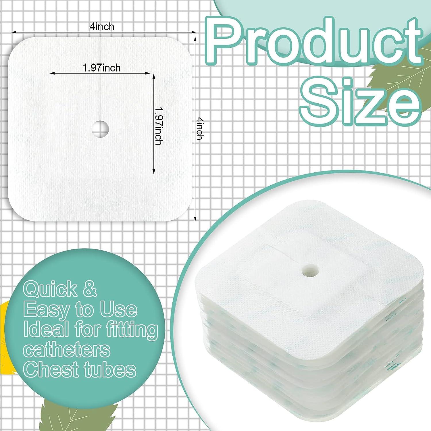 50 Pcs Feeding Tube Pads 4x4 inch - Adhesive Bandages for PD Catheter G ...