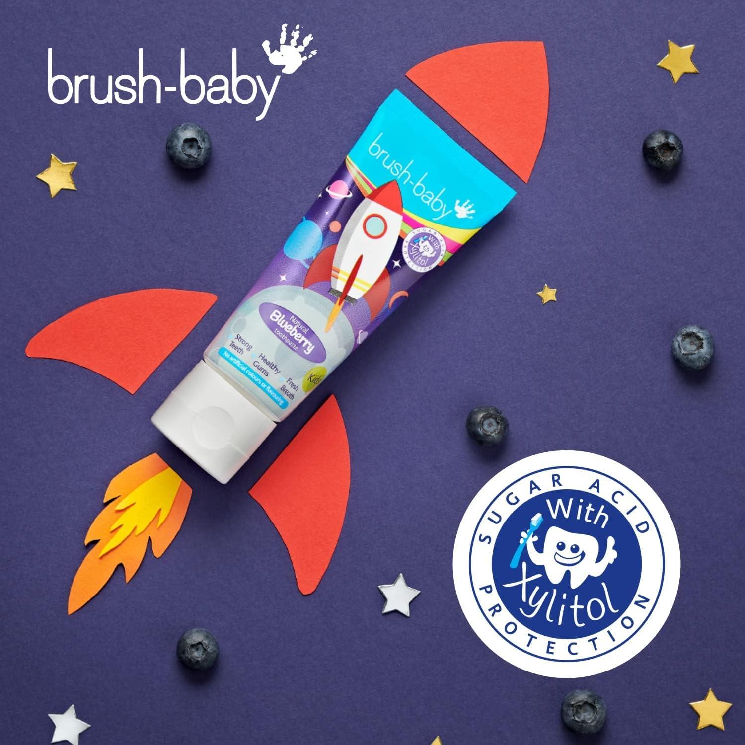 Brush-Baby Natural Blueberry Flavored Rocket Toothpaste 50ml - Pack of ...