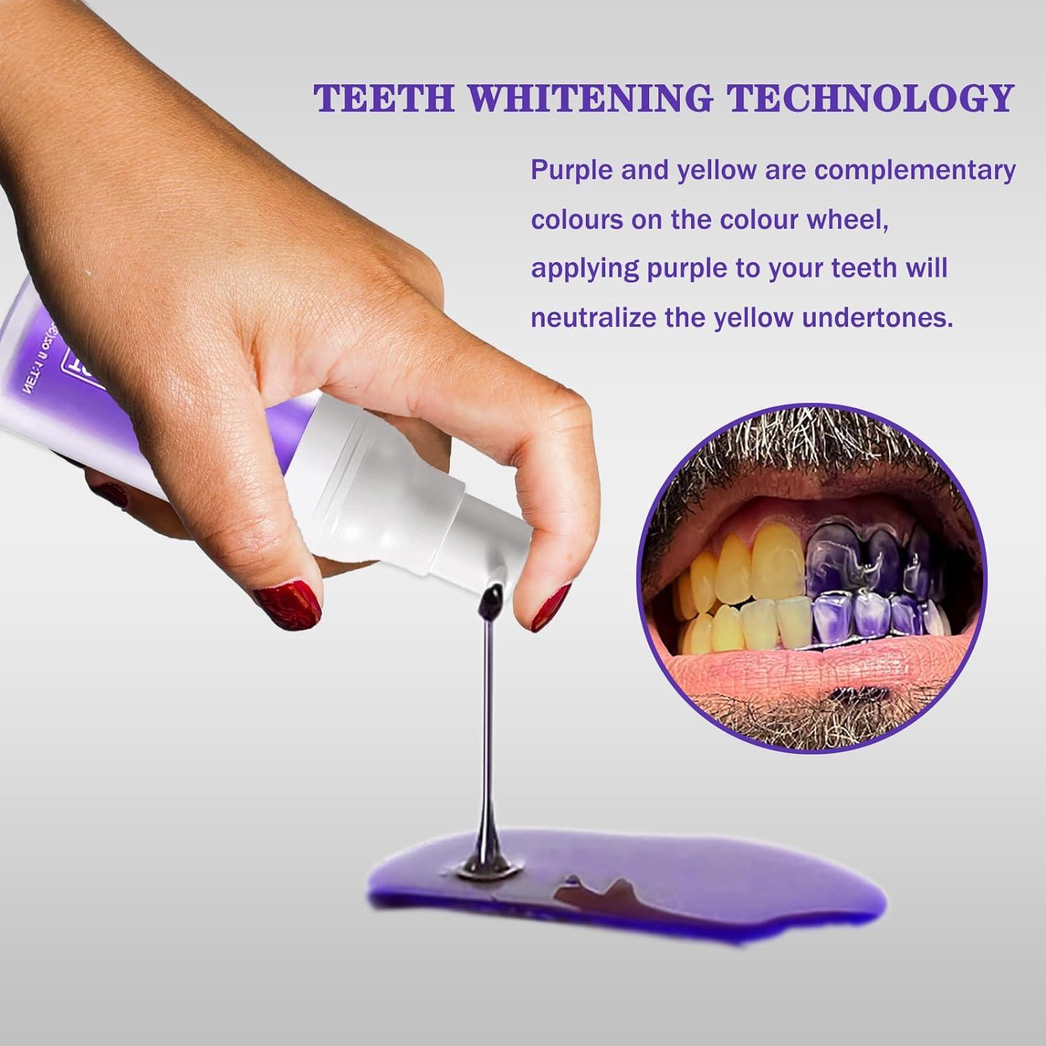 Purple Toothpaste for Whitening & Brightening | Stain Removal & Yellow ...