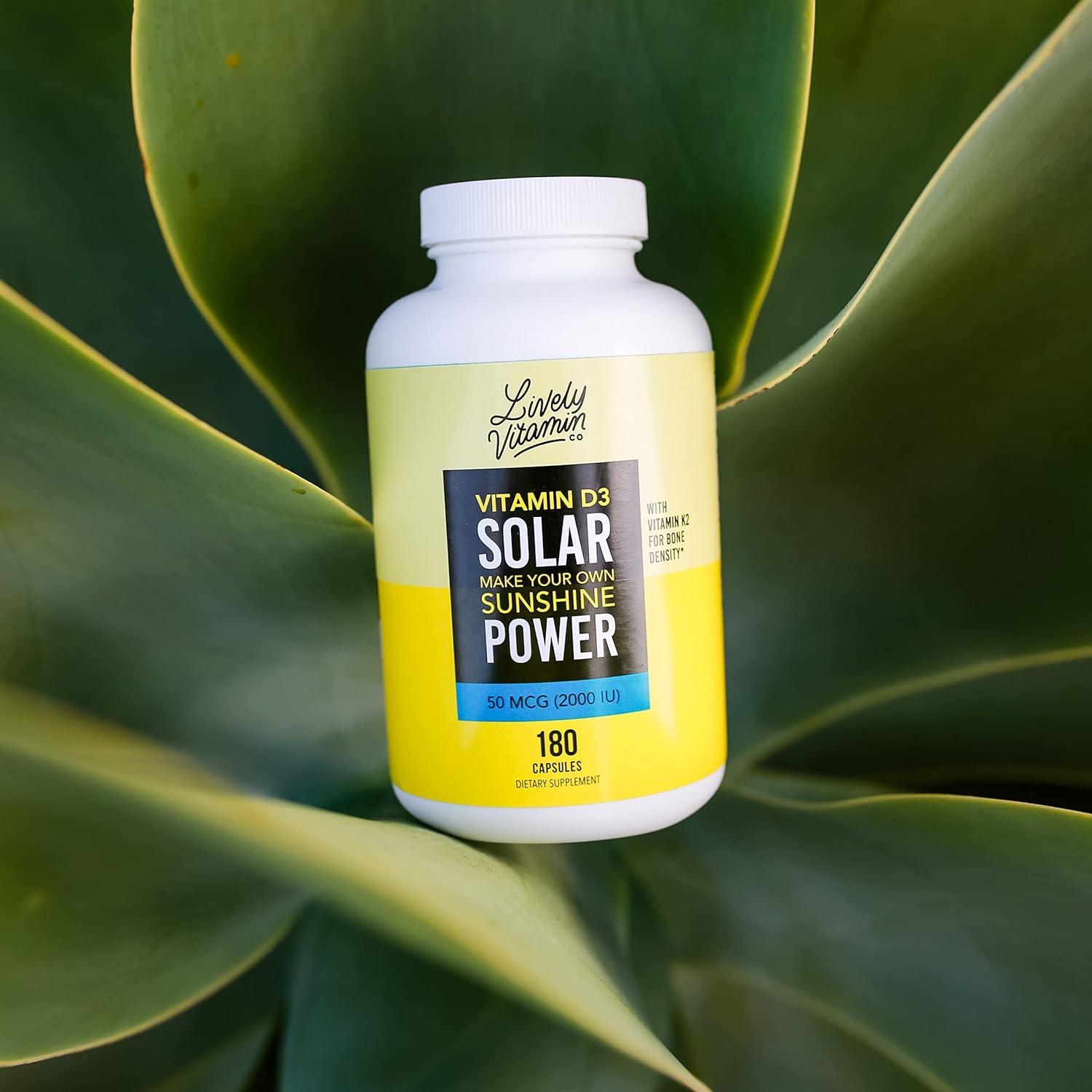 Lively Vitamin Co. Solar Power Vitamin D3 with Patented Vitamin K ...
