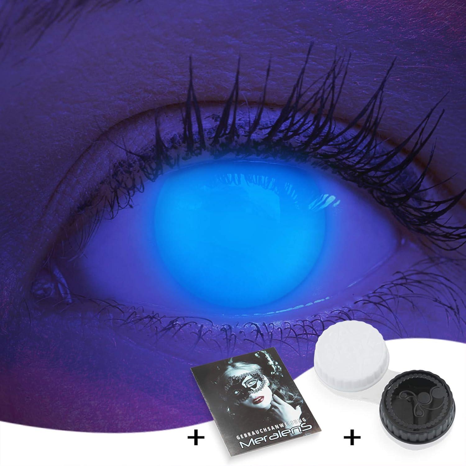Colored UV Contact Lenses - Electric Blue & Neon Glow Annual Lenses for ...