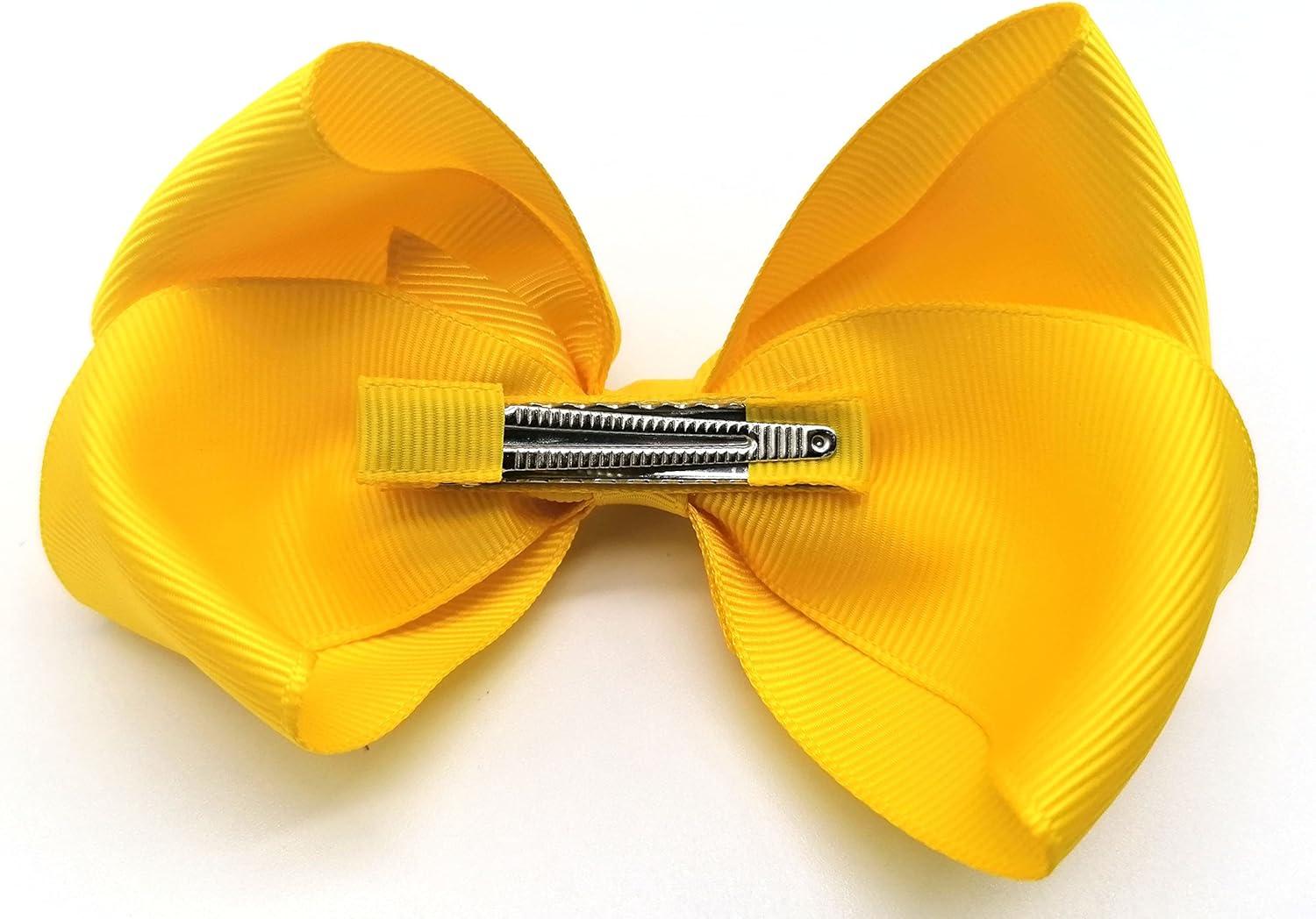 Set of 4 Hair Bow School Clips Girls Bows Ribbons Hair Grips for School ...