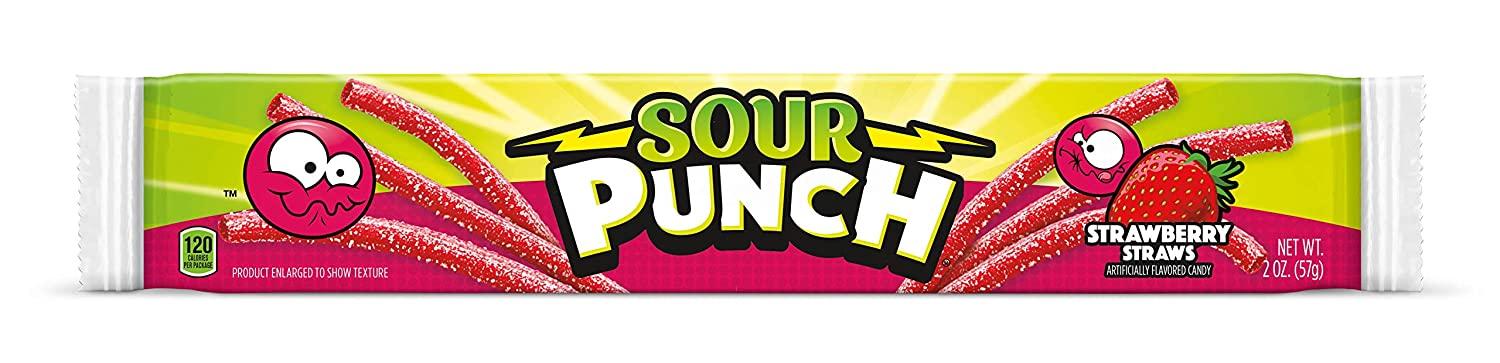 Sour Punch Strawberry Sour Straws 2oz Tray - Pack of 24 | Delicious ...