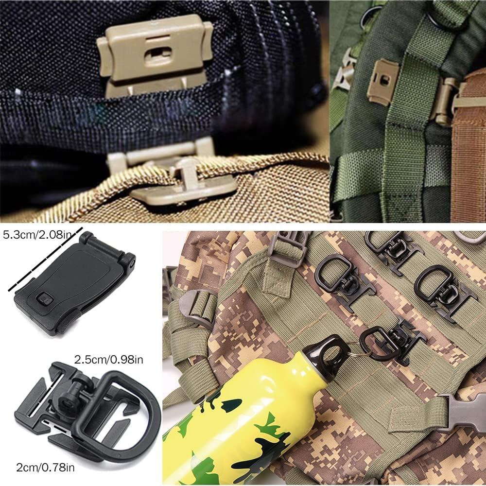 INLAZYTIM 48 Piece Tactical Equipment Clip Set - Molle Webbing ...