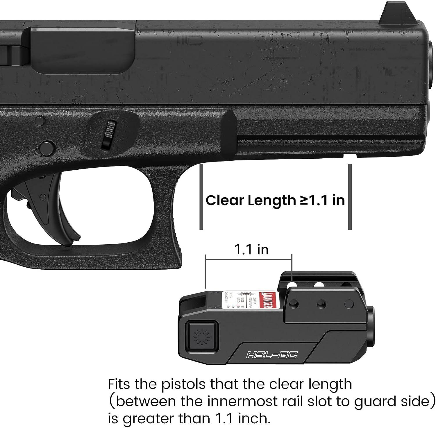 VOTATU H3L-GC Green Pistol Laser Sight | Ultra Low Profile Circle Dot ...