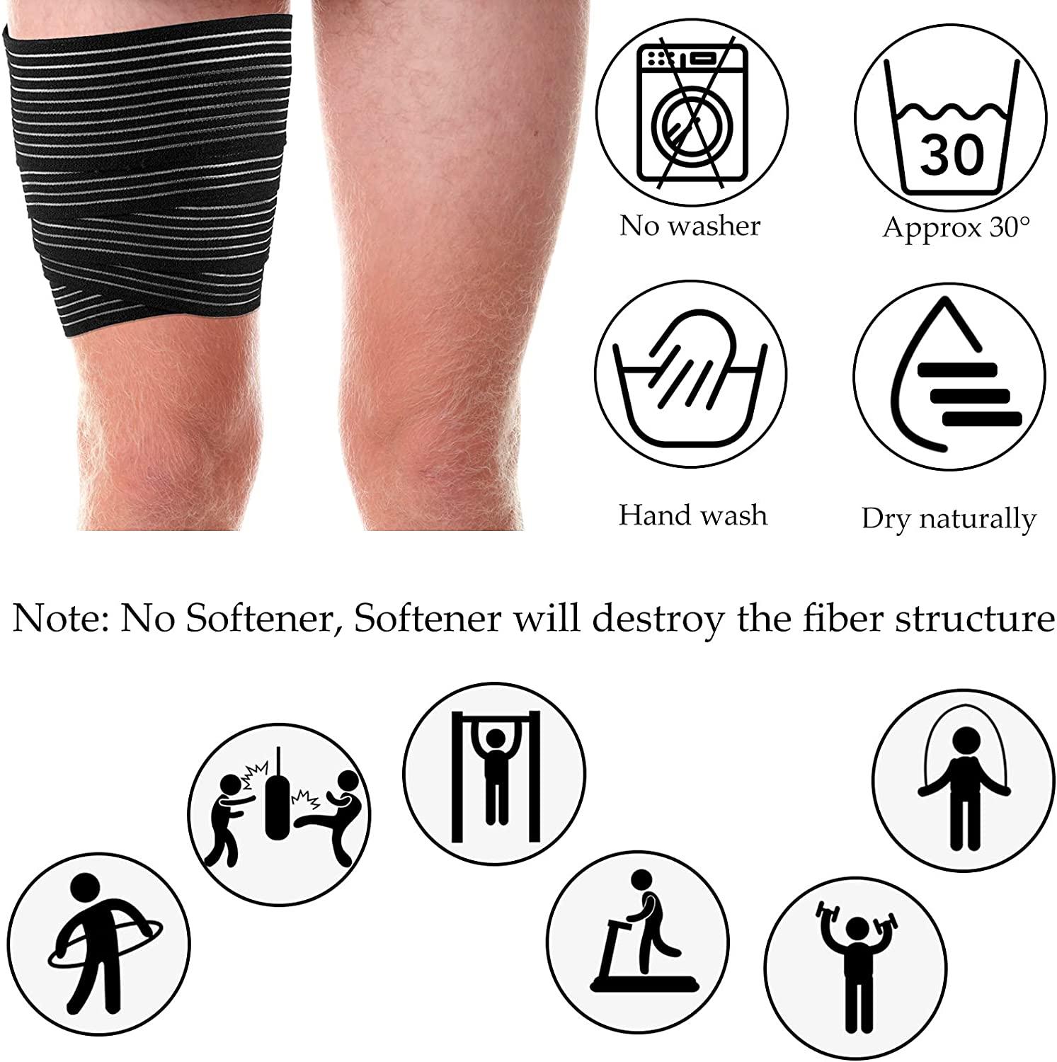 Elastic Calf Compression Bandage Leg Sleeve | Adjustable Lower Leg ...