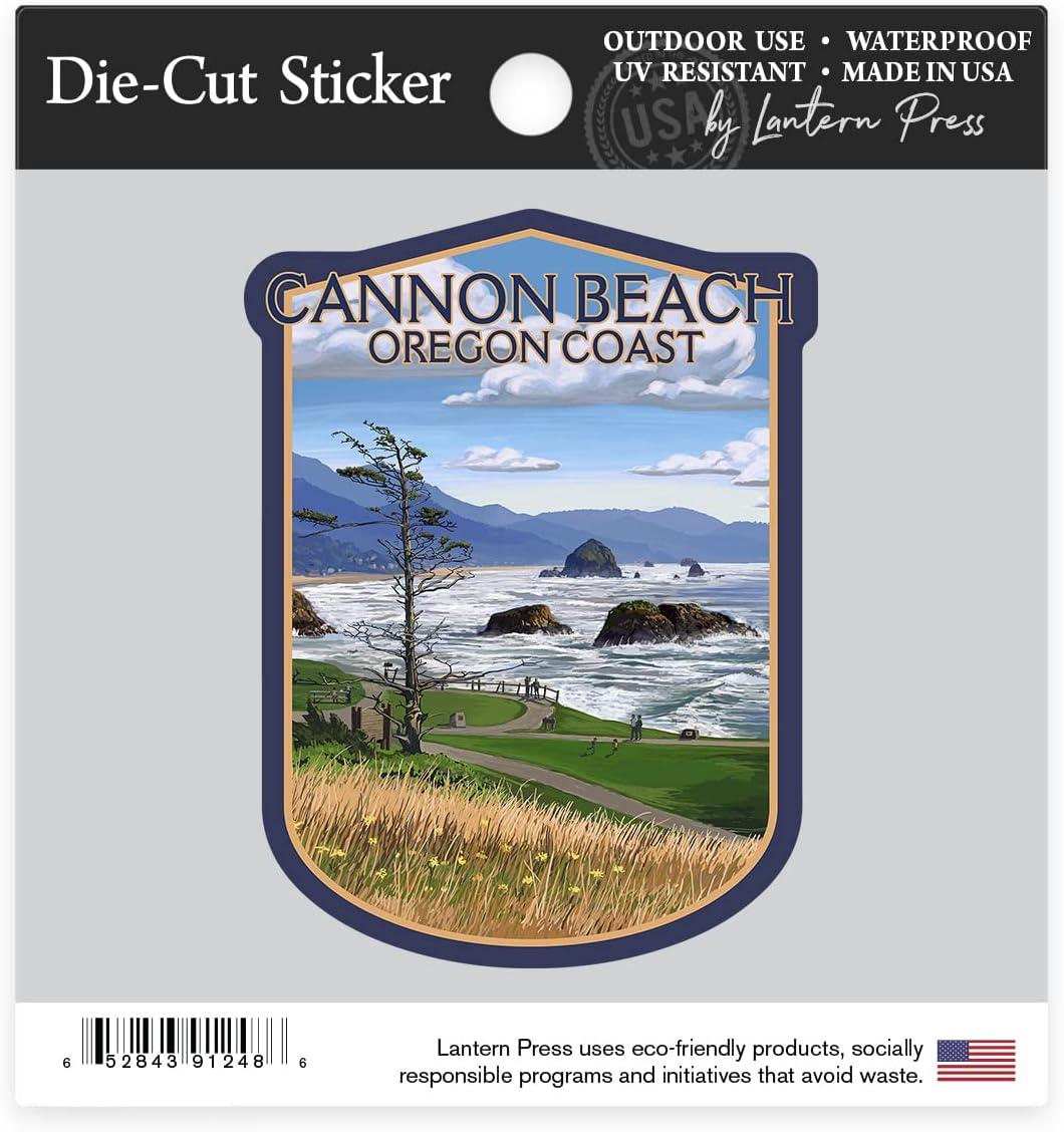 Die Cut Sticker: Cannon Beach Oregon Coast View - Waterproof Vinyl ...