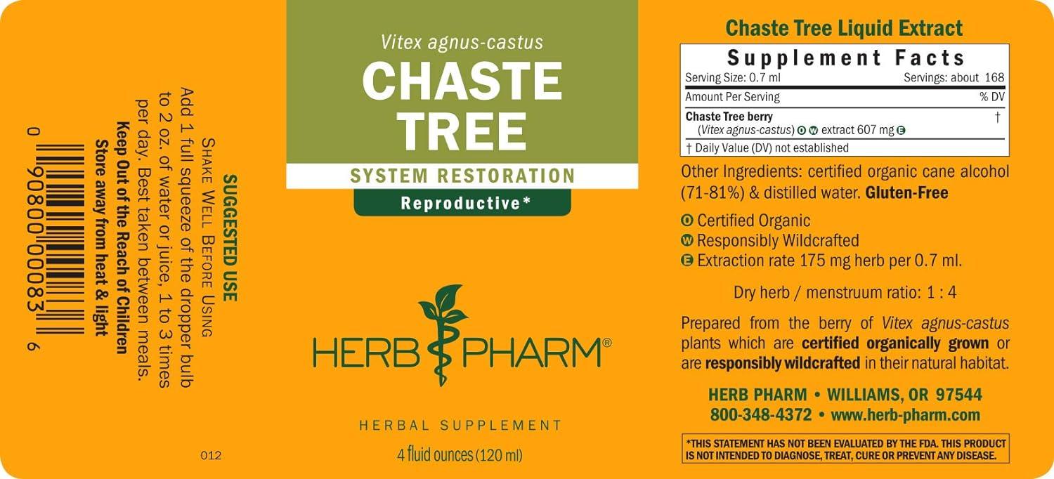 Herb Pharm Chaste Tree Liquid Extract - Female Reproductive System ...