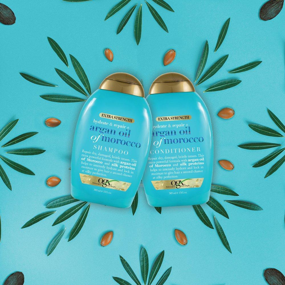 OGX Extra Strength Argan Oil of Morocco Shampoo & Conditioner Set 13 Fl ...