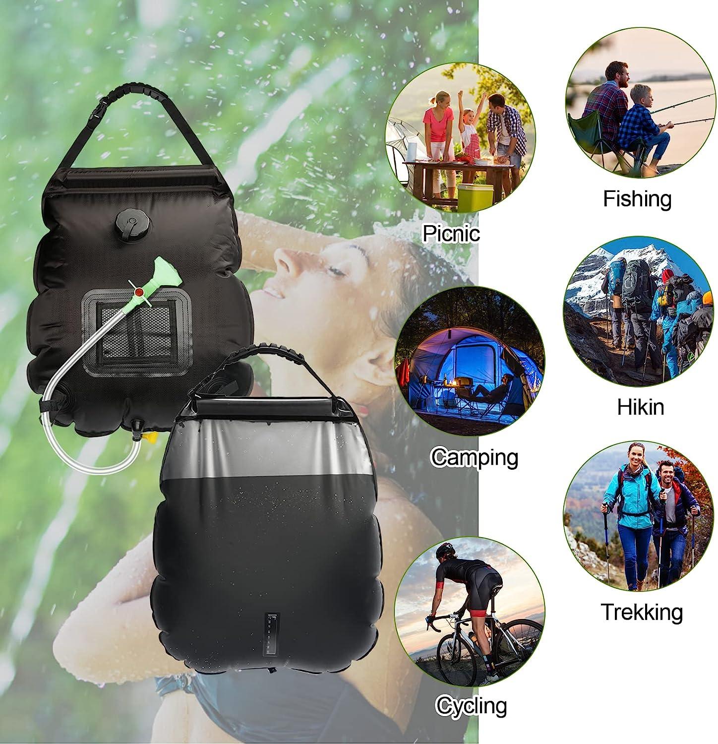 5 Gallon Solar Heating Portable Camping Shower Bag | Removable Hose ...