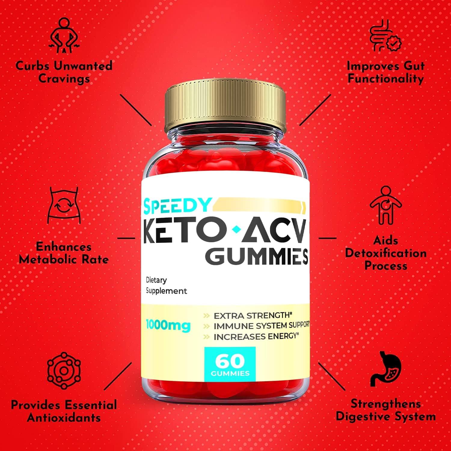 Speedy Keto ACV Gummies (2 Pack) - Vegan Formula with Apple Cider ...