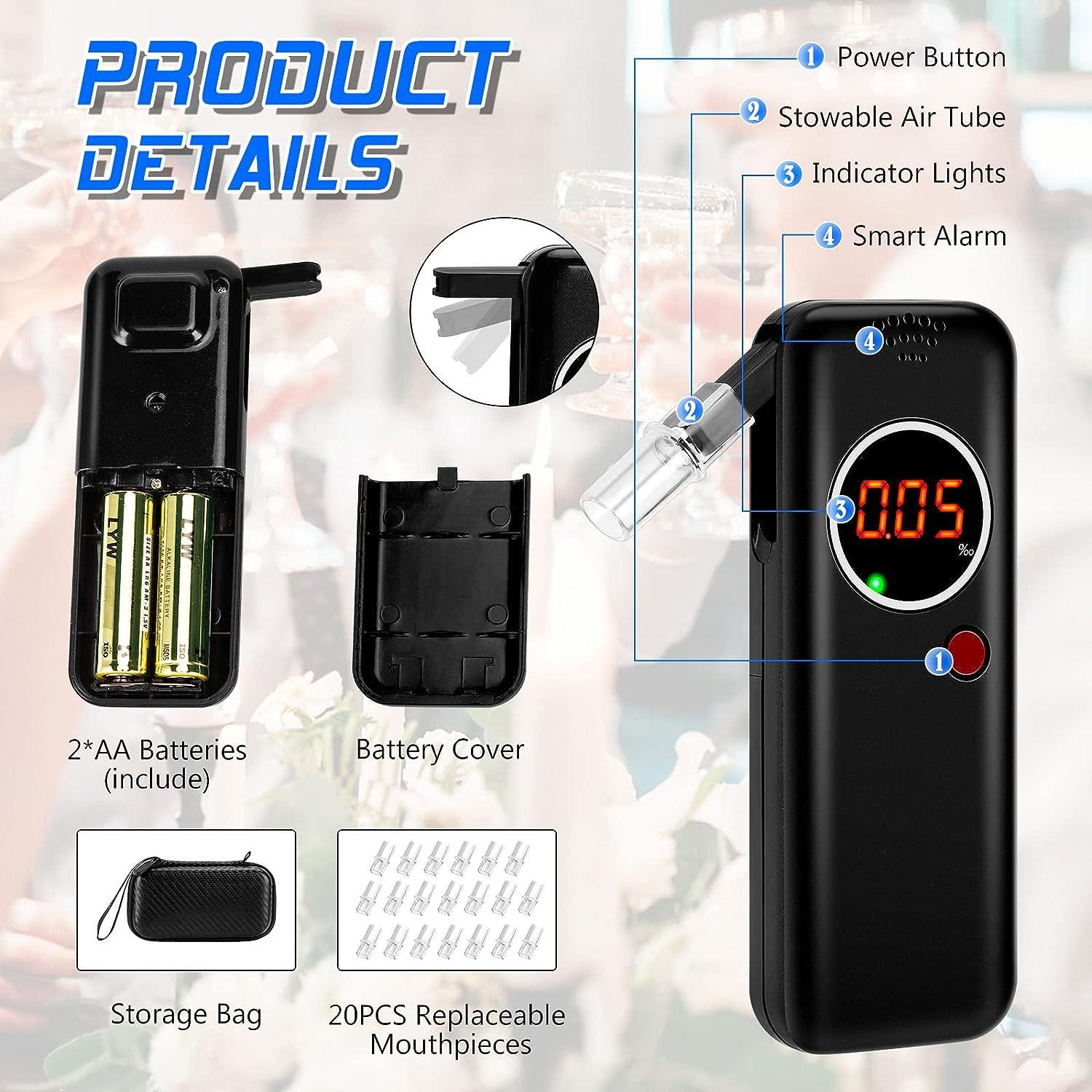 Professional Alcohol Breathalyzer - Digital LCD Display, Portable Blood ...
