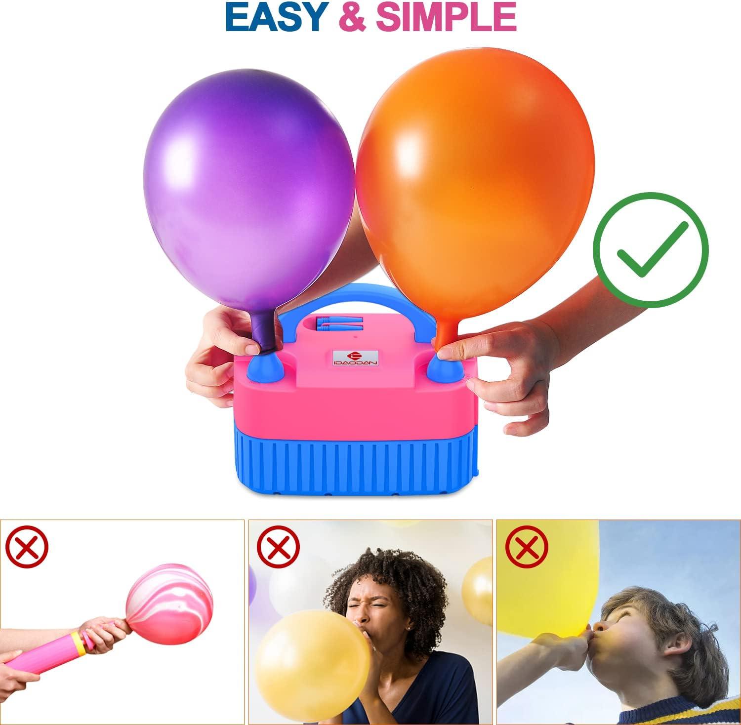 IDAODAN Portable Electric Balloon Pump - 600W Dual Nozzle Inflator ...