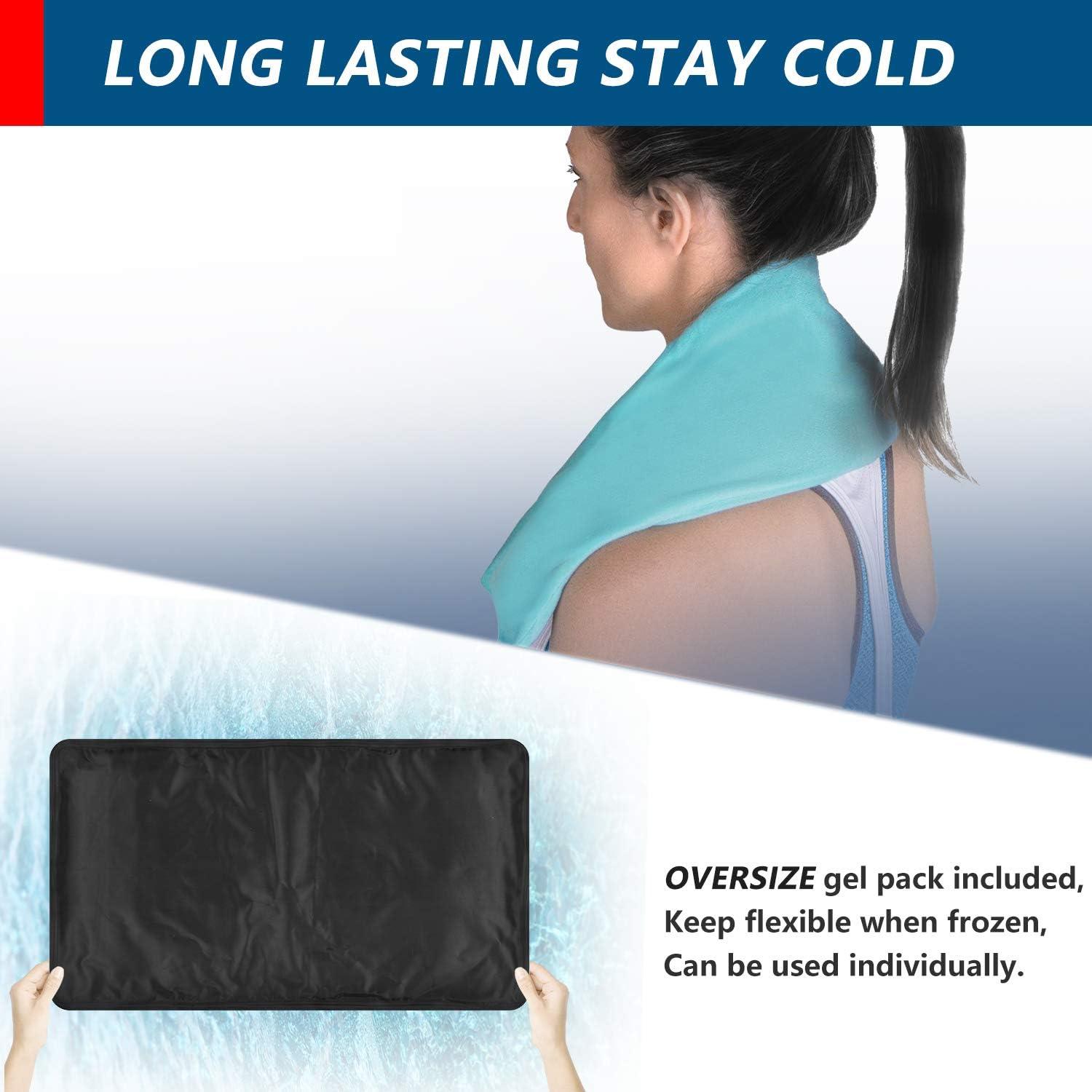 Oversized Gel Ice Pack 12 x 21 - Cold Compress for Pain Relief ...