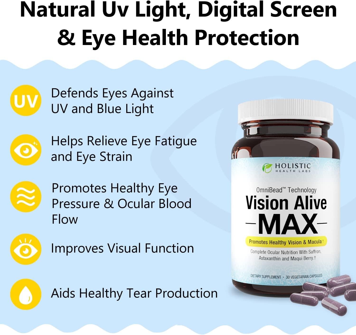 Vision Alive Max - 8 Natural Ingredients Lutemax 2020, Bilberries ...