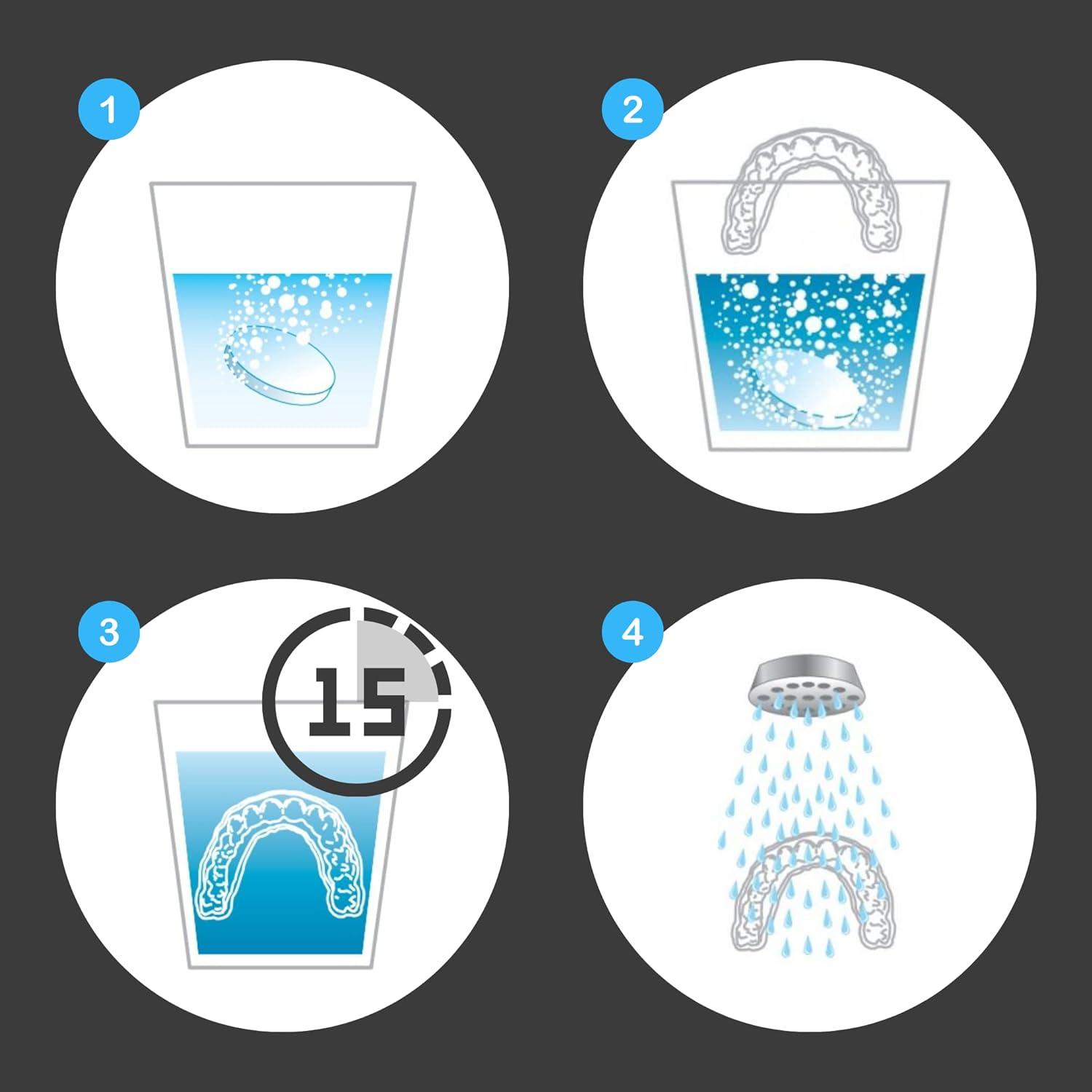 36 Antibacterial Cleaning Tablets for Retainers & Aligners | 2-in-1 ...