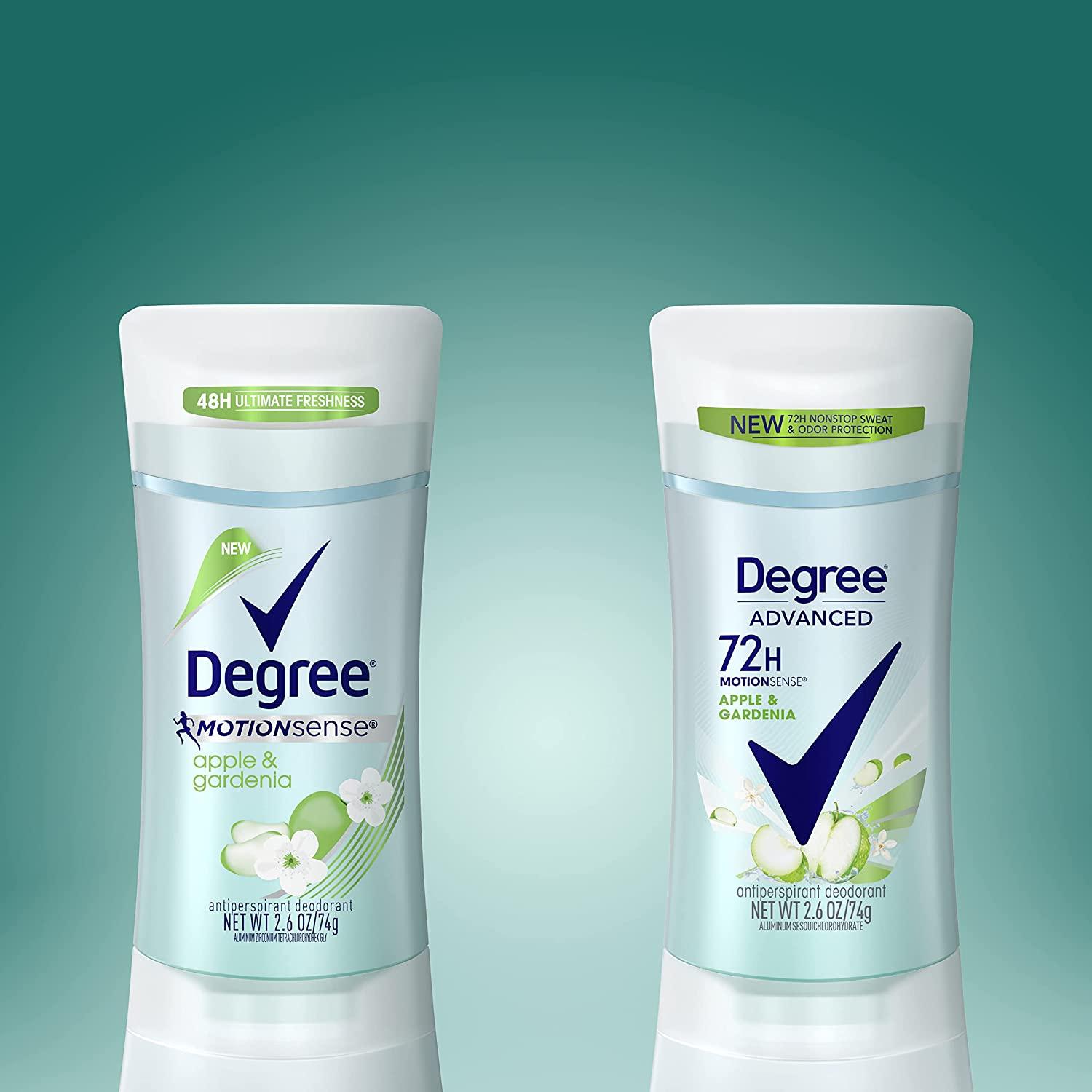 Degree Advanced Antiperspirant Deodorant for Women - 72-Hour Apple & Gardenia Protection, 4-Pack ...