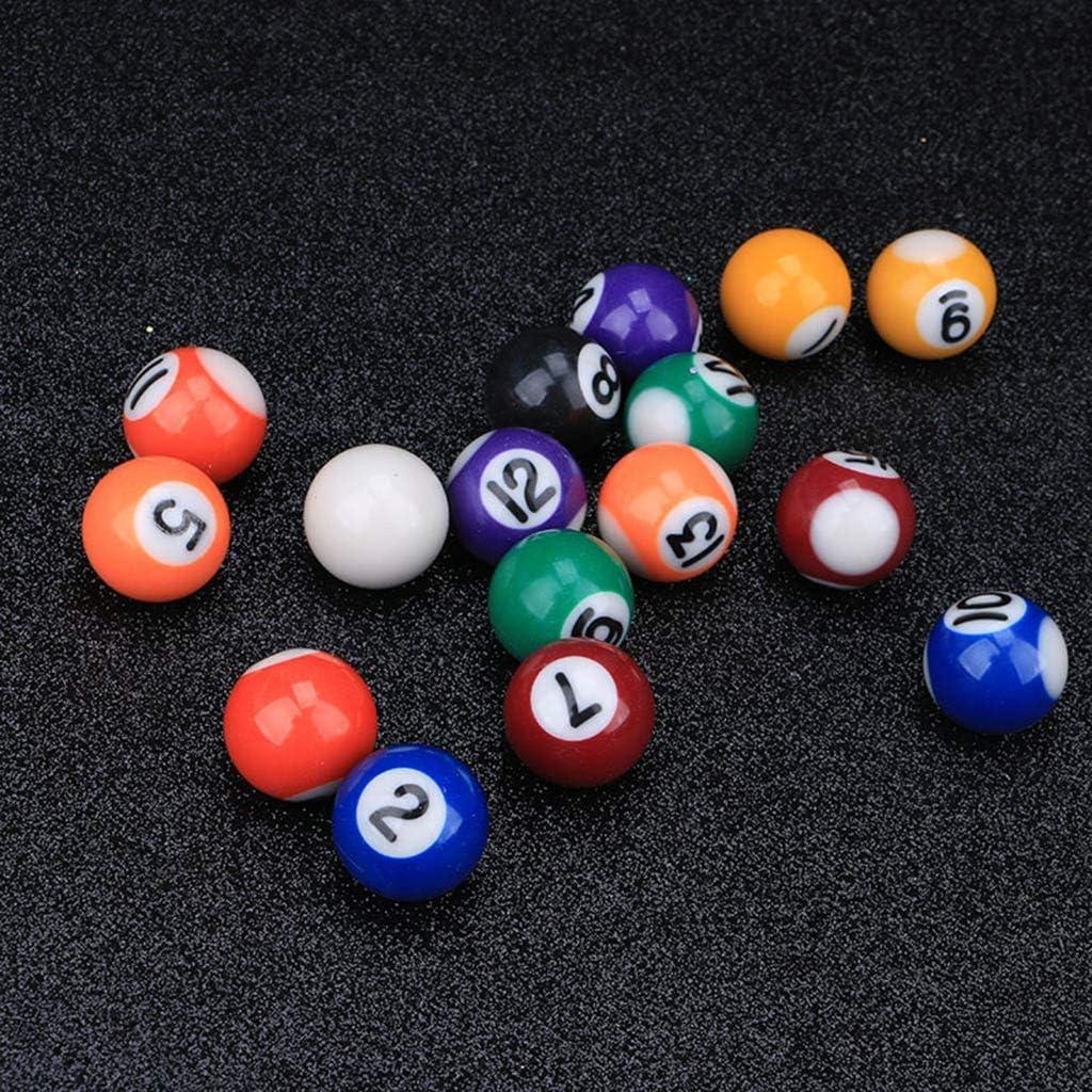CAOREN Mini Pool Ball Set,16pcs/set 0.98Inch Resin Mini Billiard Ball ...
