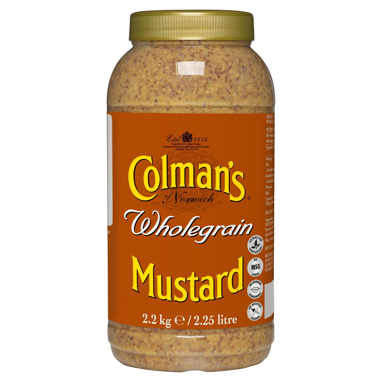 Colman's Wholegrain Mustard 2.25 Litre - Premium Condiment for Savory ...