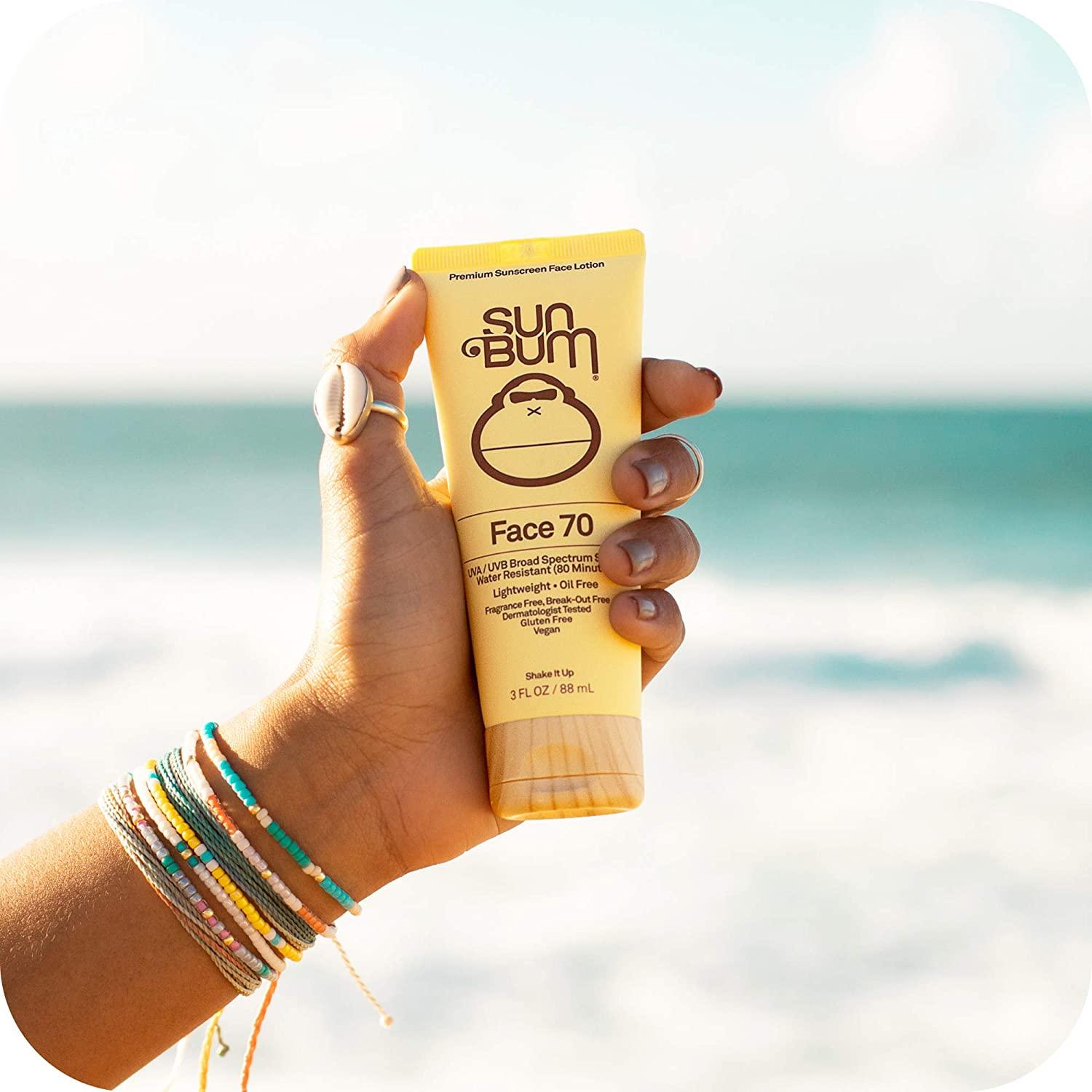 Sun Bum SPF 70 Sunscreen Face Lotion - Vegan, Reef Friendly, Fragrance ...