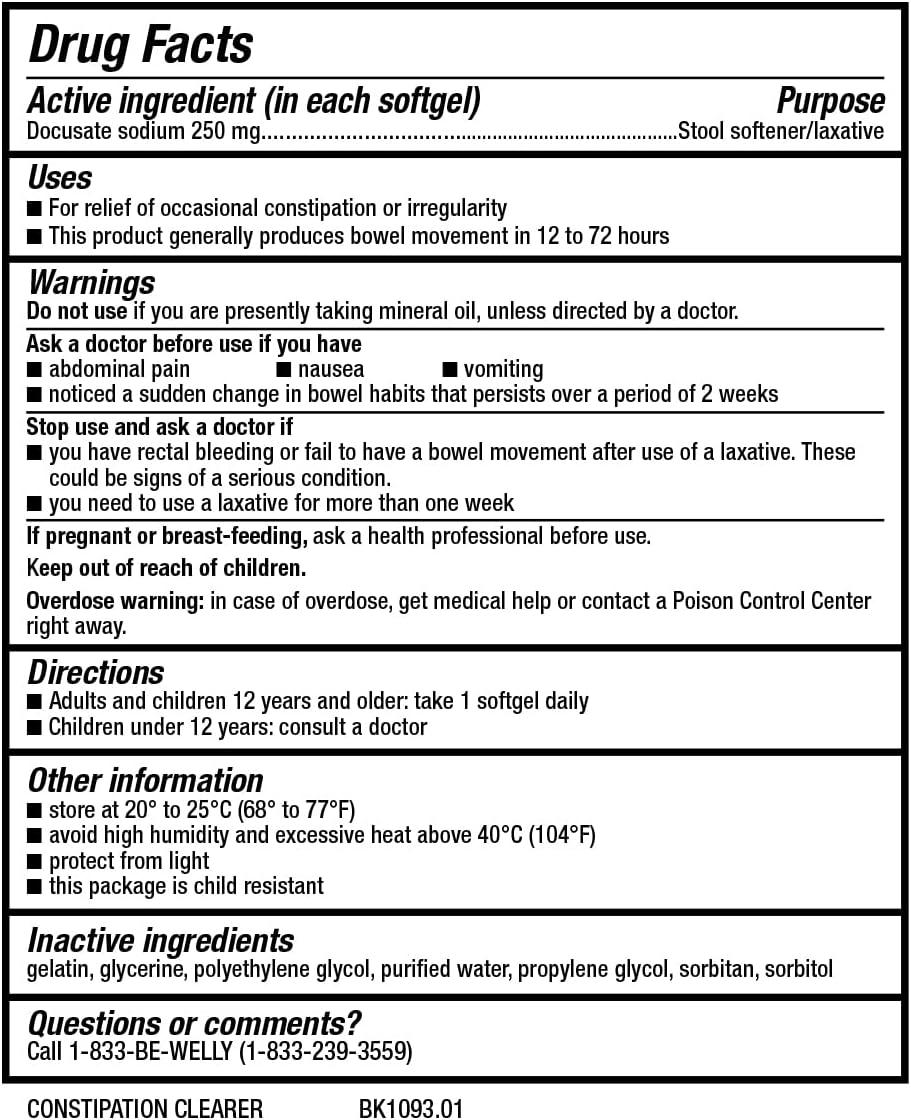 Welly Remedies OTC Constipation Clearer | Stool Softener/Laxative with ...
