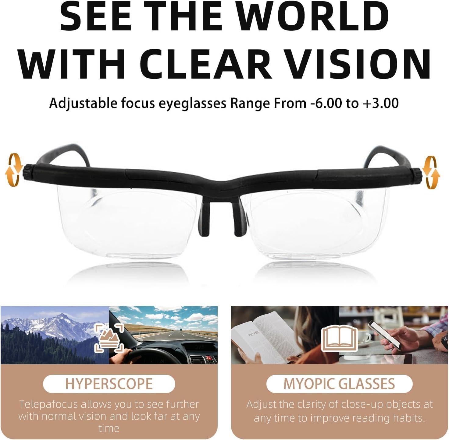 2024 Flex Focal Adjustable Glasses - Dial Vision Black | Shop ...