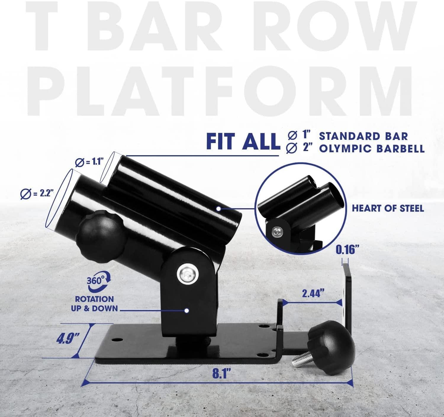 Yes4All Deluxe T-Bar Row Platform - 360 Swivel, Easy Install - Fits 1 ...