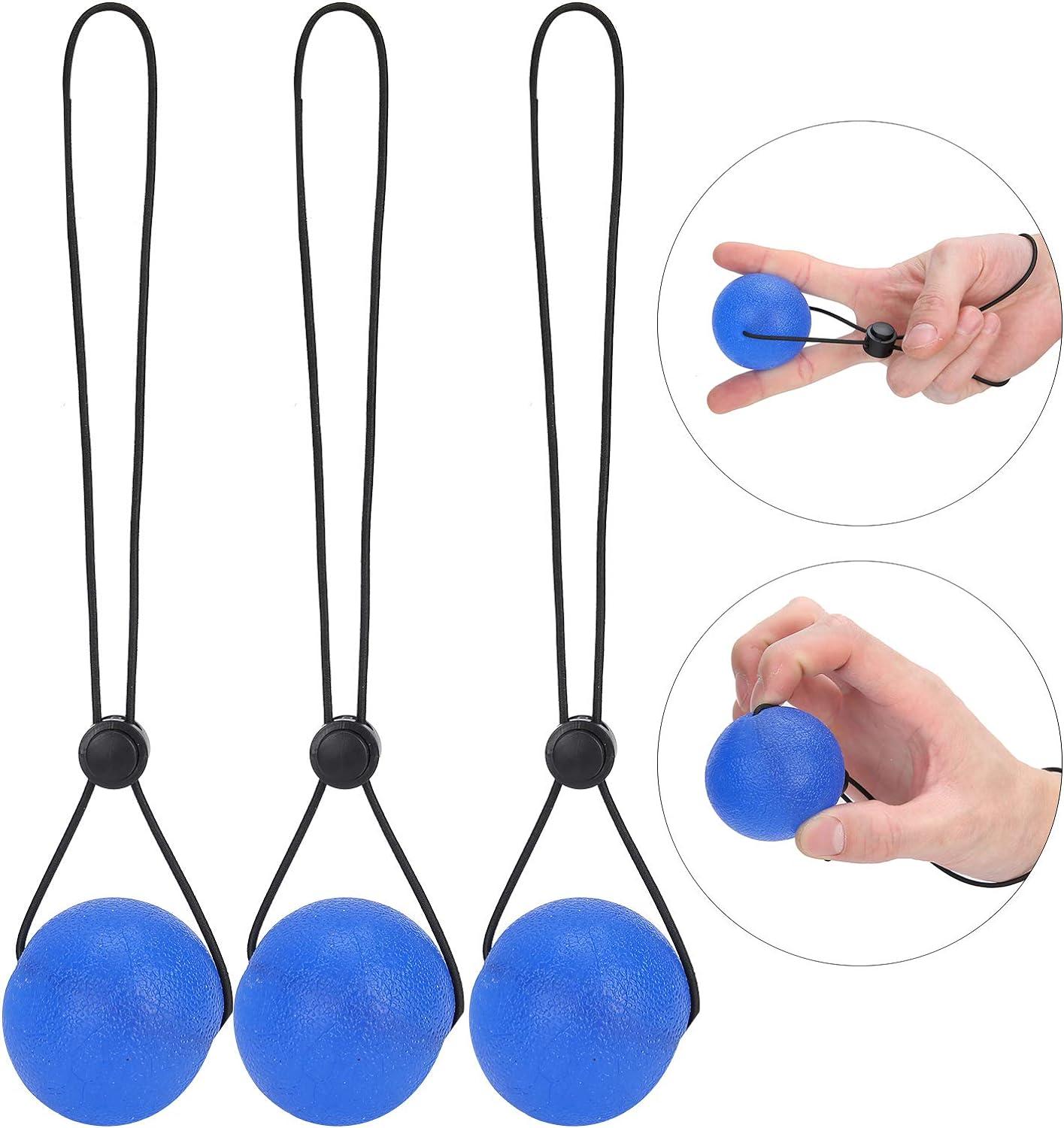 Squeeze Ball Set - 3pcs Safe Stress Relief Grip Balls with Bungee Cord ...