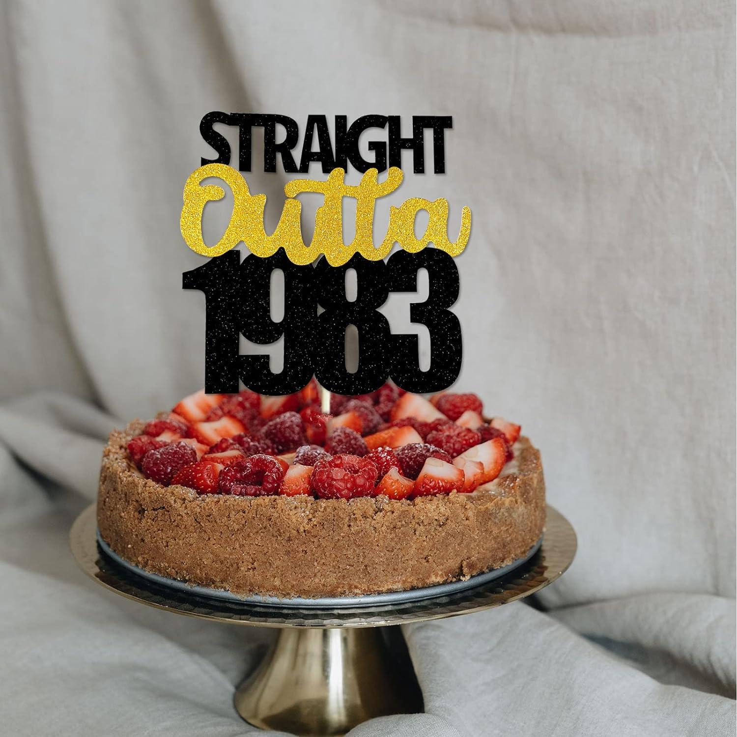 Straight Outta 1983 Cake Topper Glitter Cheers to 40 Years 40 and ...