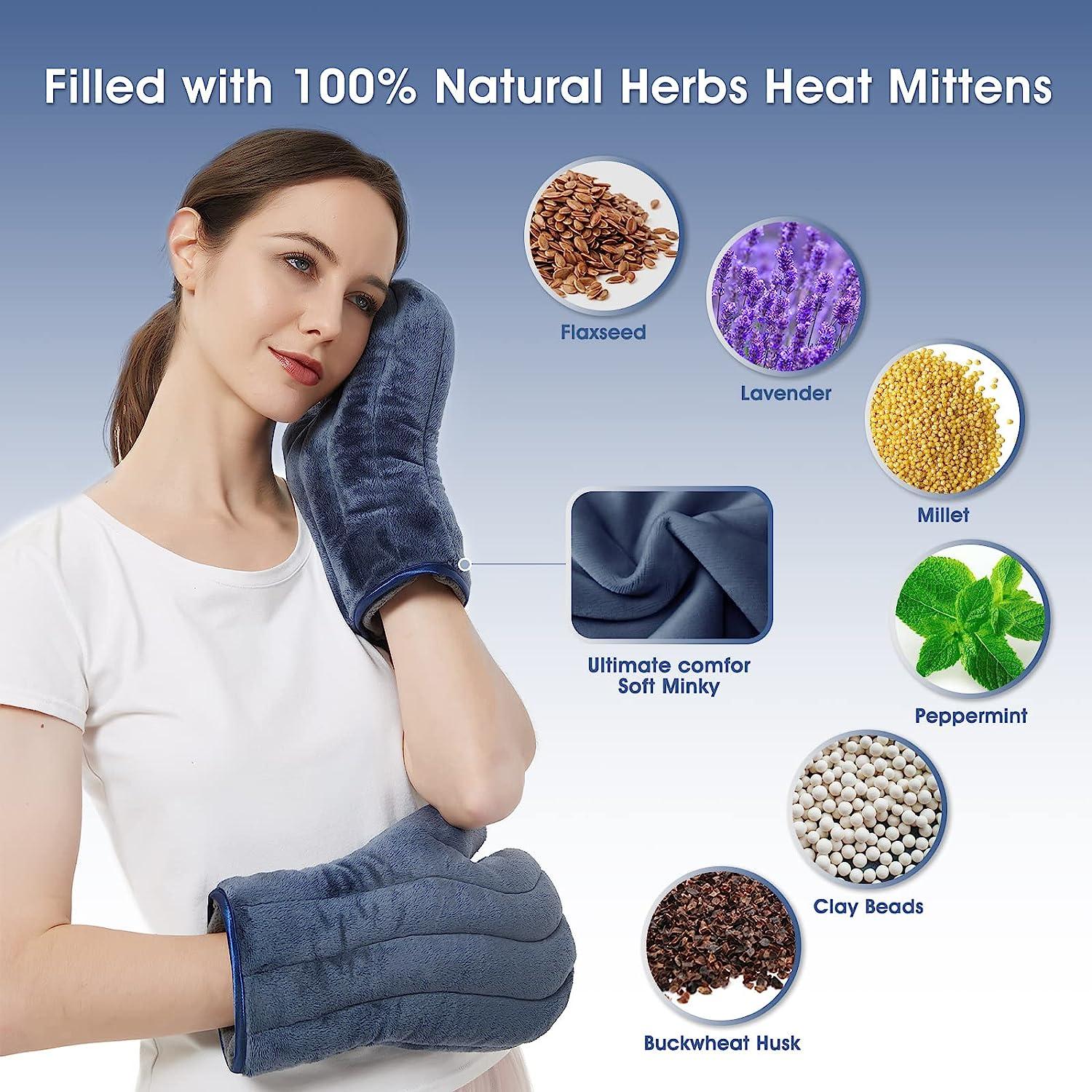 Moist Heat Microwavable Heating Mittens - Dark Purple | Hand Pain ...