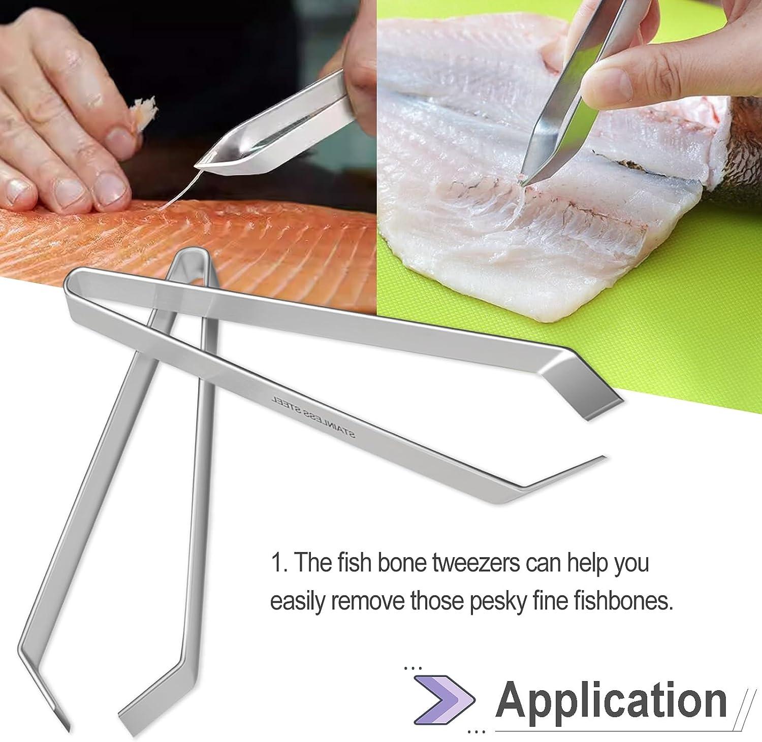 Fish Bone Tweezers Fish Bone Pliers Stainless Steel Flat & Slant ...