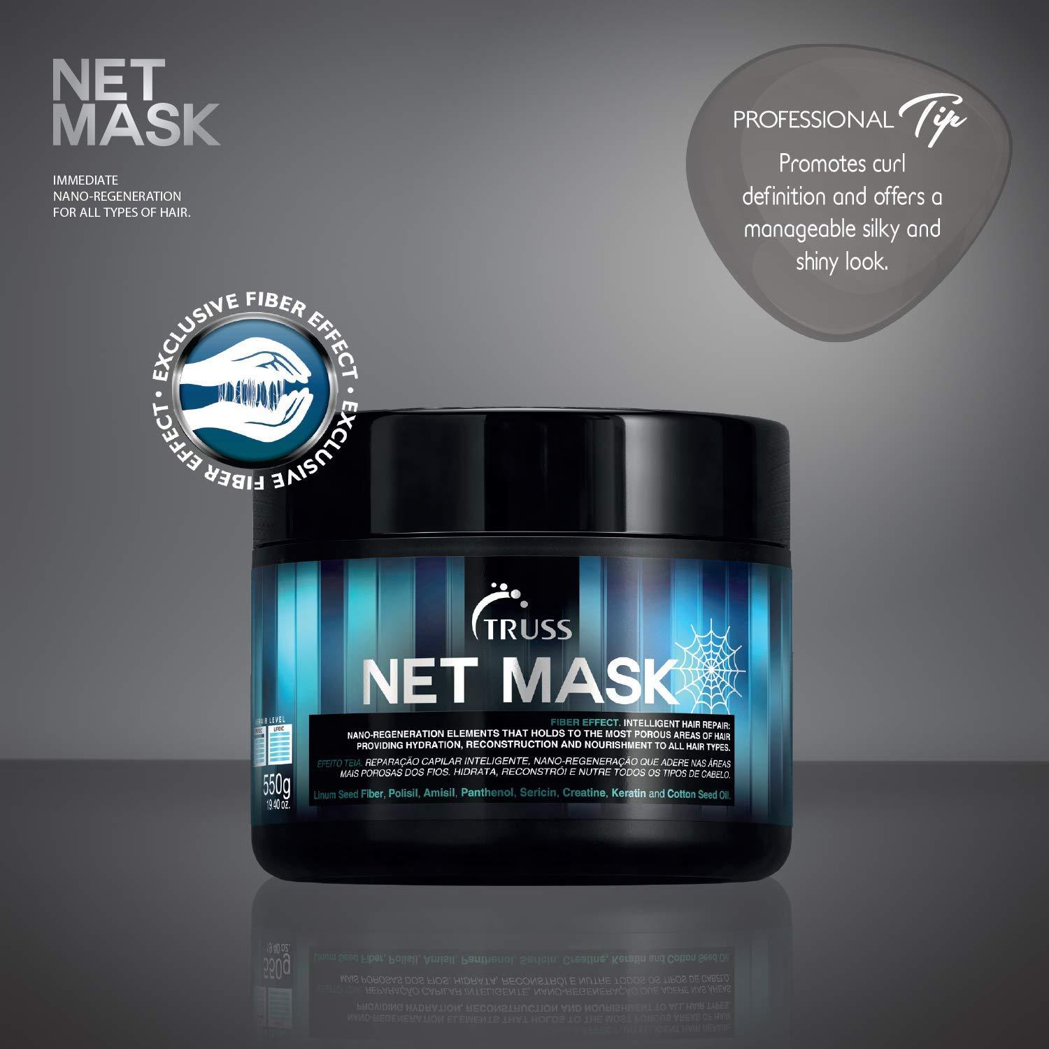 TRUSS Hair Mask Bundle: Net Mask Intensive Repair + Fluid Fix Heat ...