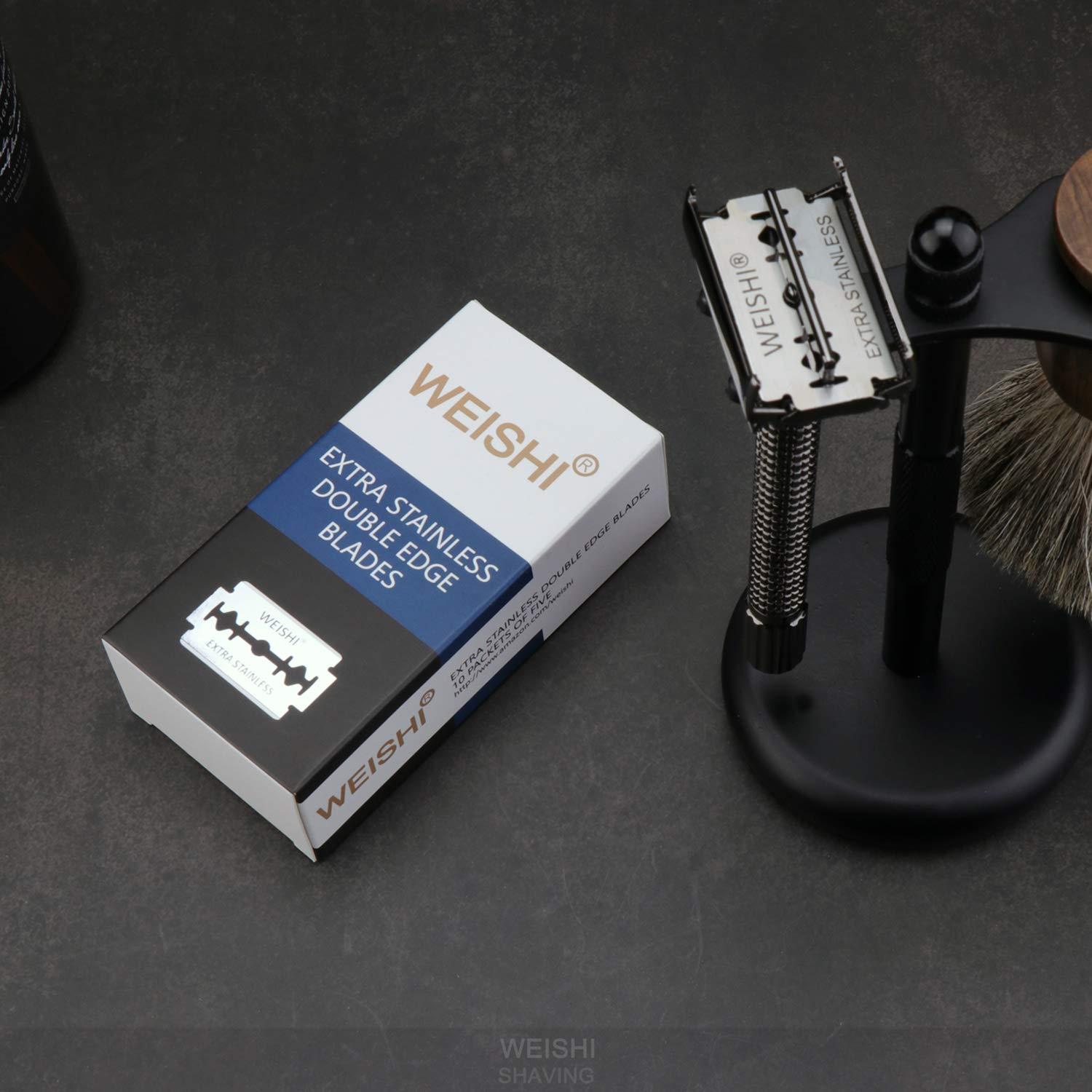 WEISHI 50-Count Double Edge Safety Razor Extra Stainless Blades | Buy ...