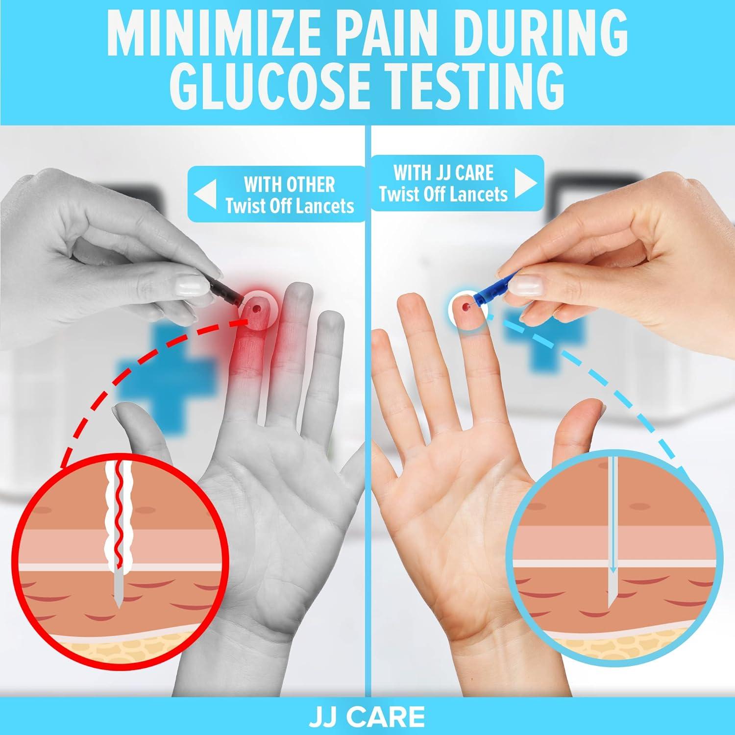 JJ CARE Twist Off Blood Lancets (Pack of 400) - Sterile 30-Gauge ...