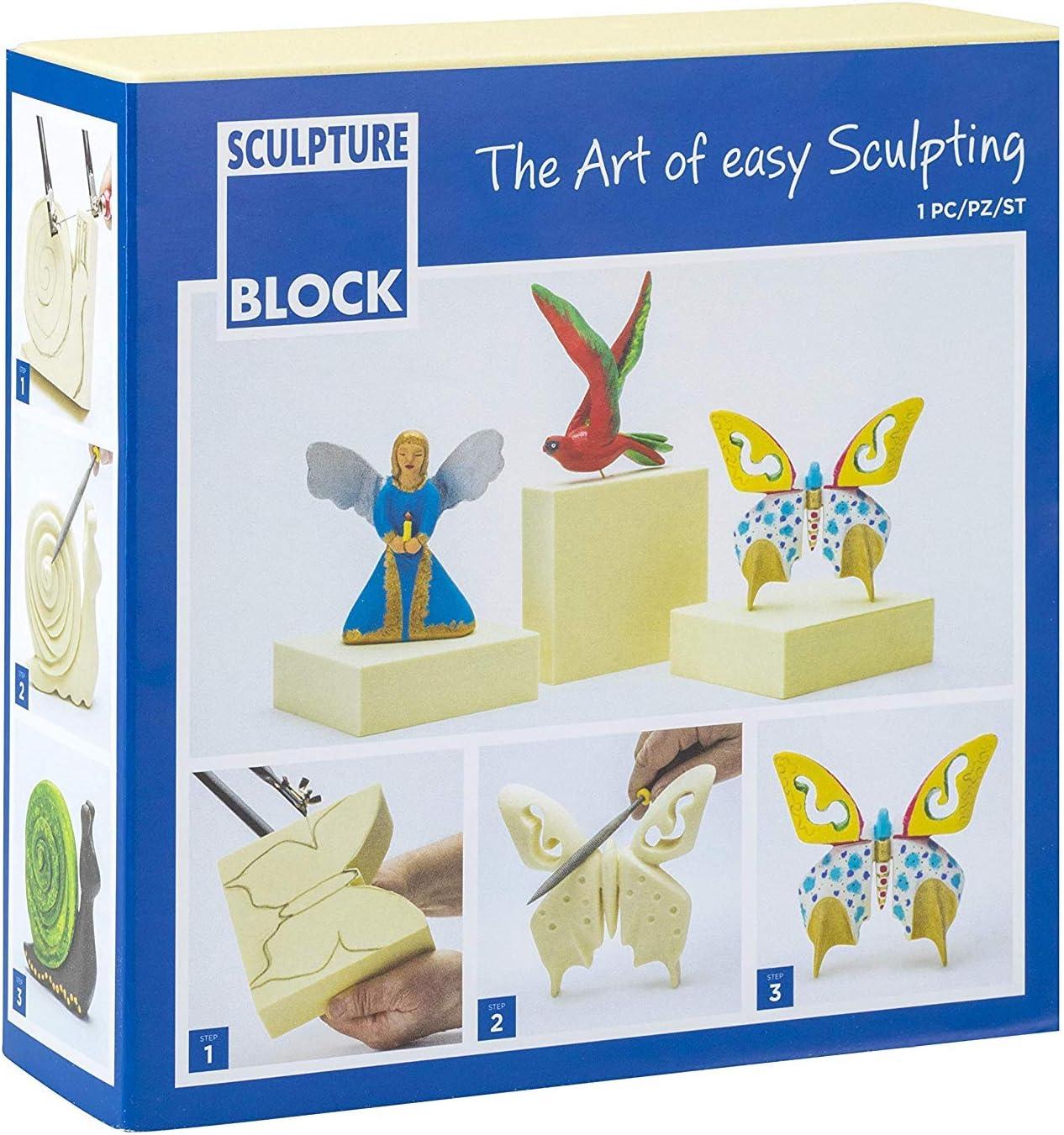 Sculpture Block - Polyurethane Foam Carving Block - Beige 15x15x5cm - 1 ...