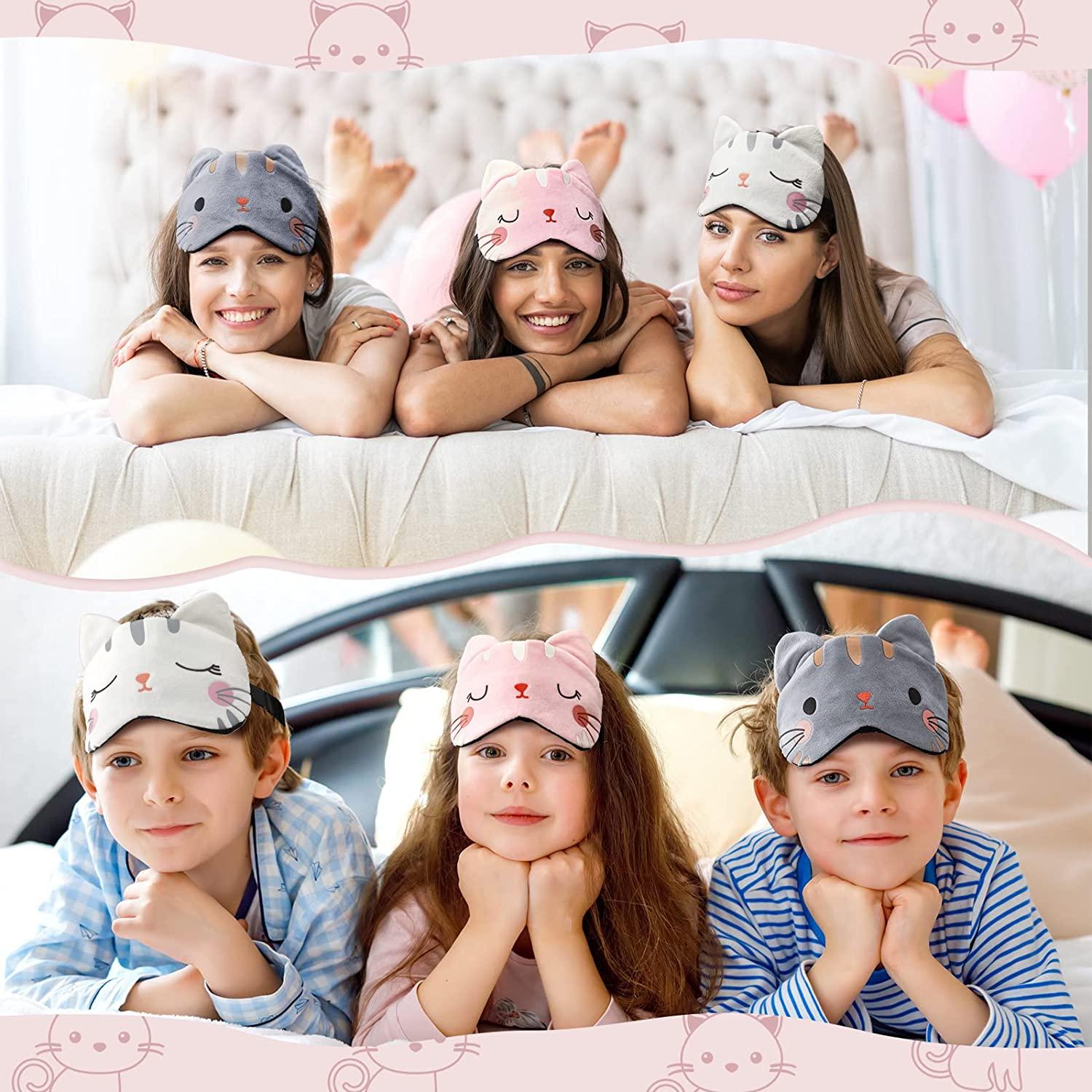 Cute Cartoon Cat Eye Mask for Sleeping - Set of 3 | Soft Lightweight ...