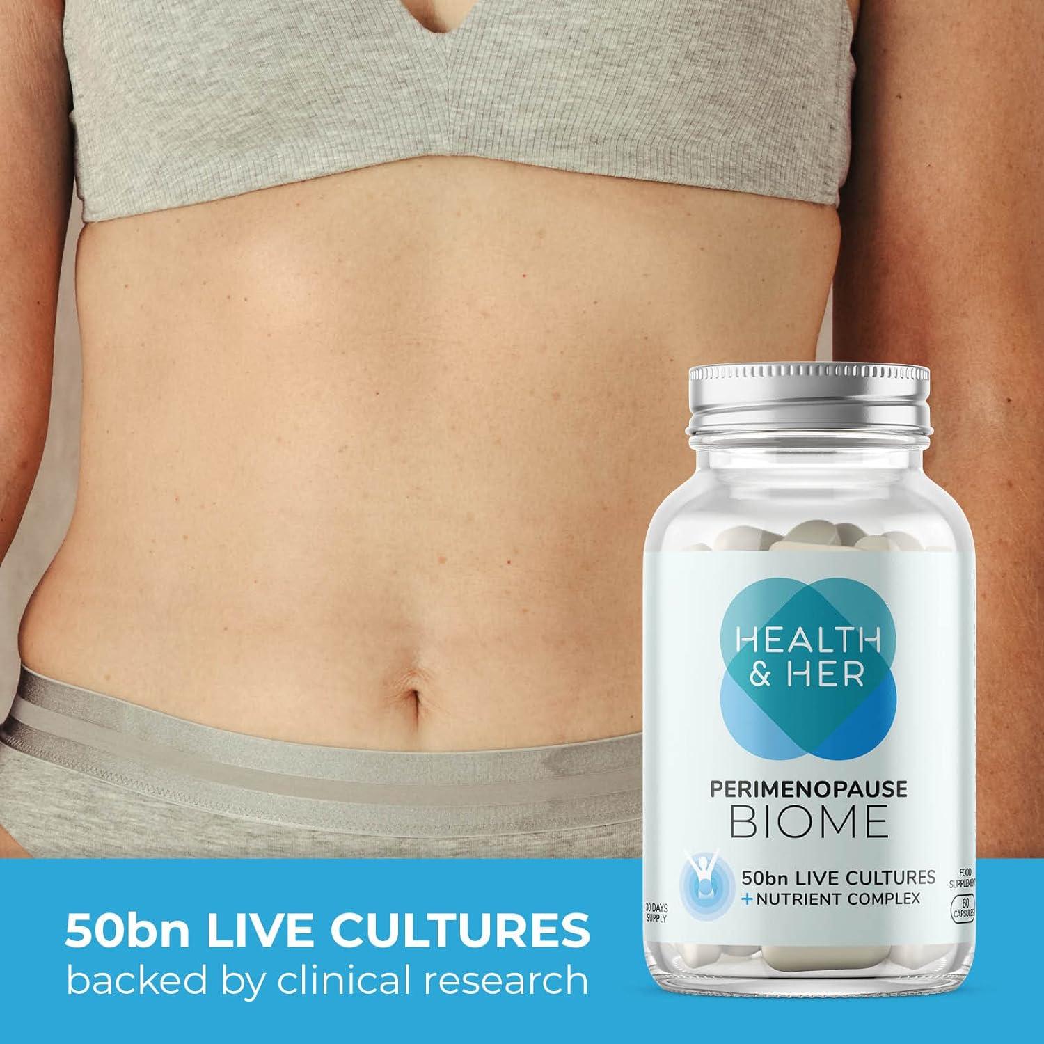 Health & Her Perimenopause Biome 50bn Live Cultures Supplements ...