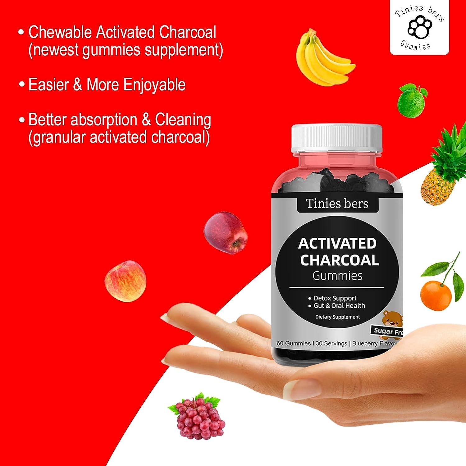 Charcoal Gummies 400mg - Sugar Free, Quicker Cleanse, Detox & Gas ...