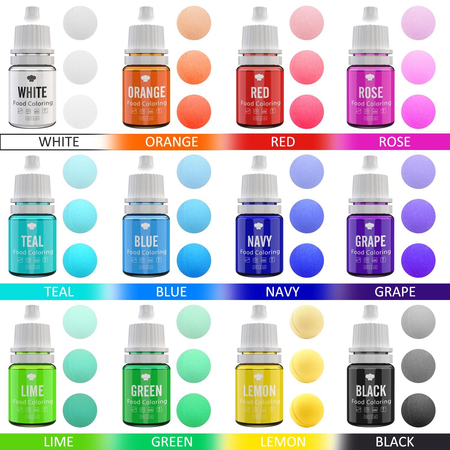 12 Vibrant Food Coloring for Baking & Decorating | Liquid Food Color ...