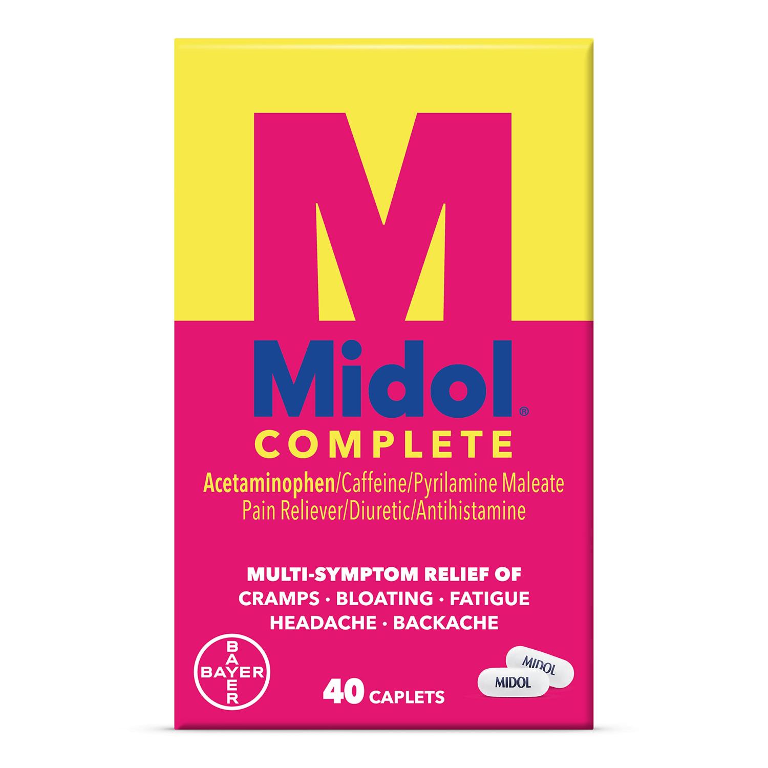 MIDOL Complete Menstrual Period Symptom Relief Caplets - 40 Count | Buy Now with Express ...