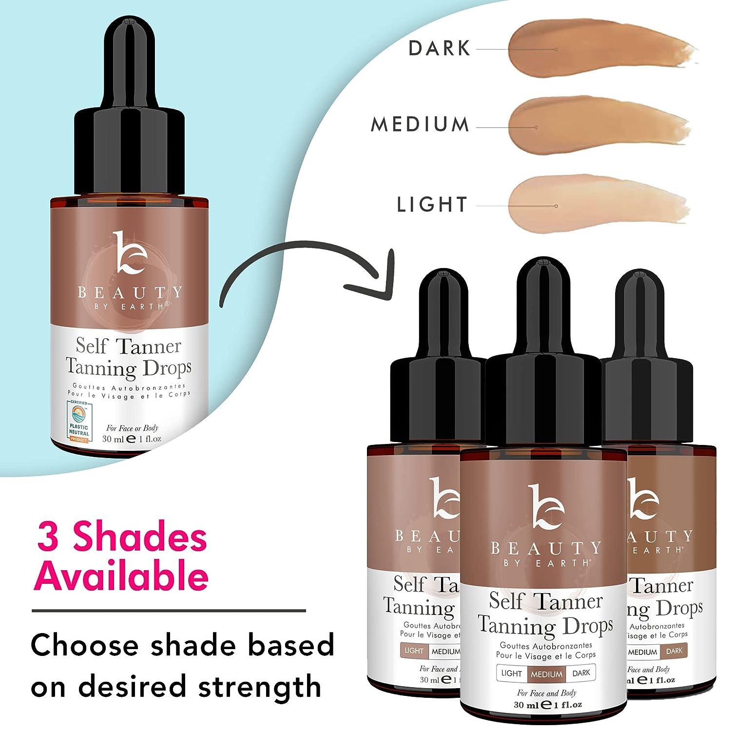 Face Self Tanner Drops - Medium Color Bronzer for Face - Add to ...