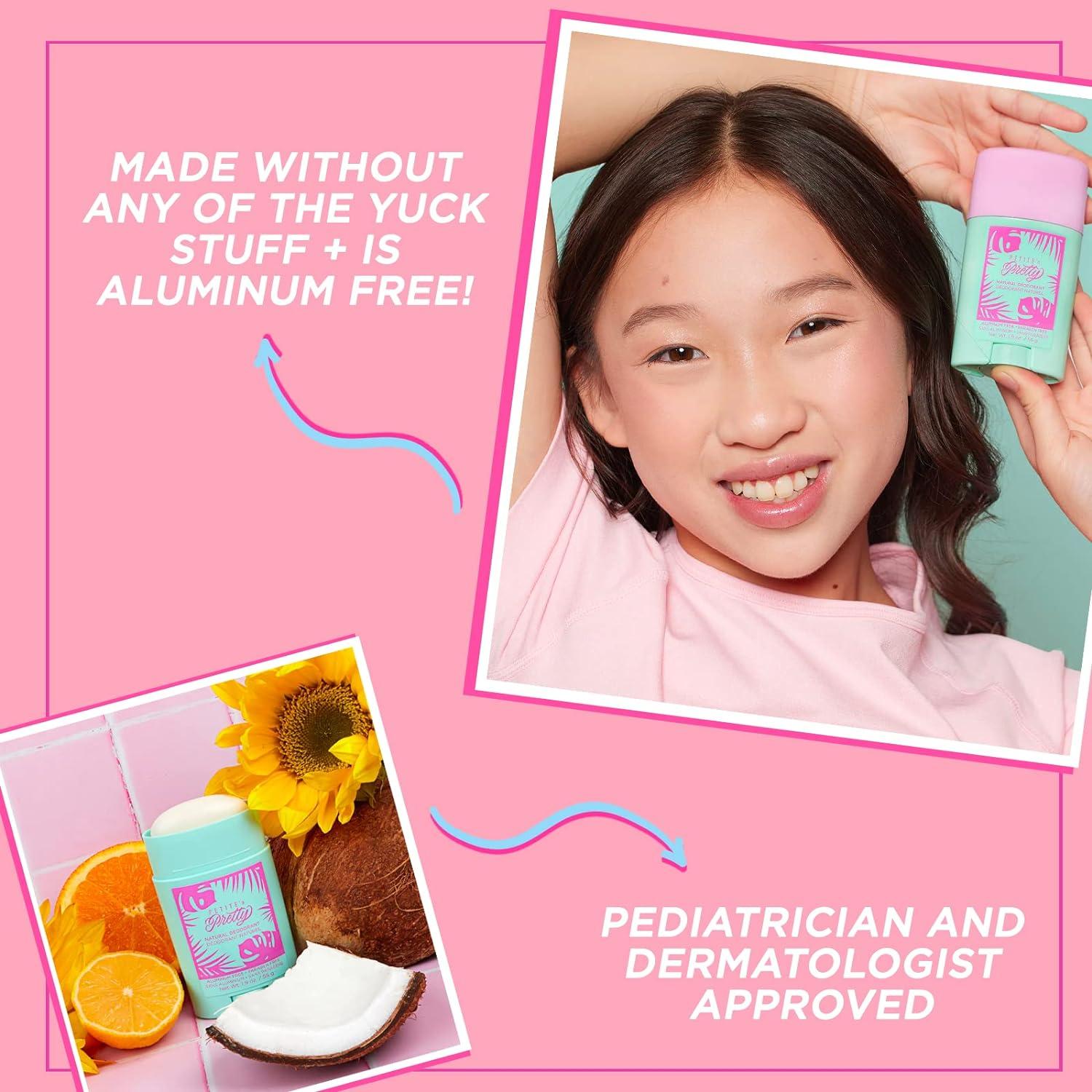 Petite 'n Pretty 2-Pack Natural Deodorant for Kids, Tweens & Teens ...