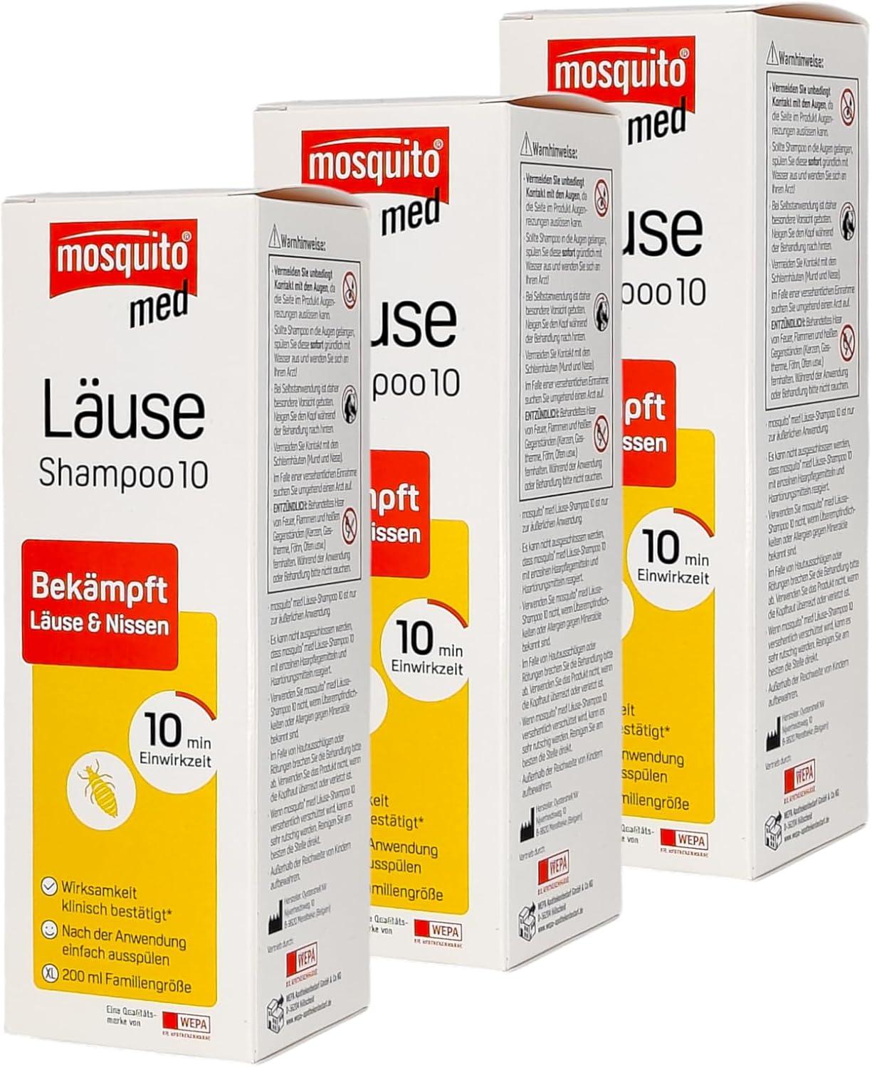 Buy Mosquito Med Lice Shampoo 3x200ml - Effective Head Lice Treatment | Family Size Savings Set ...