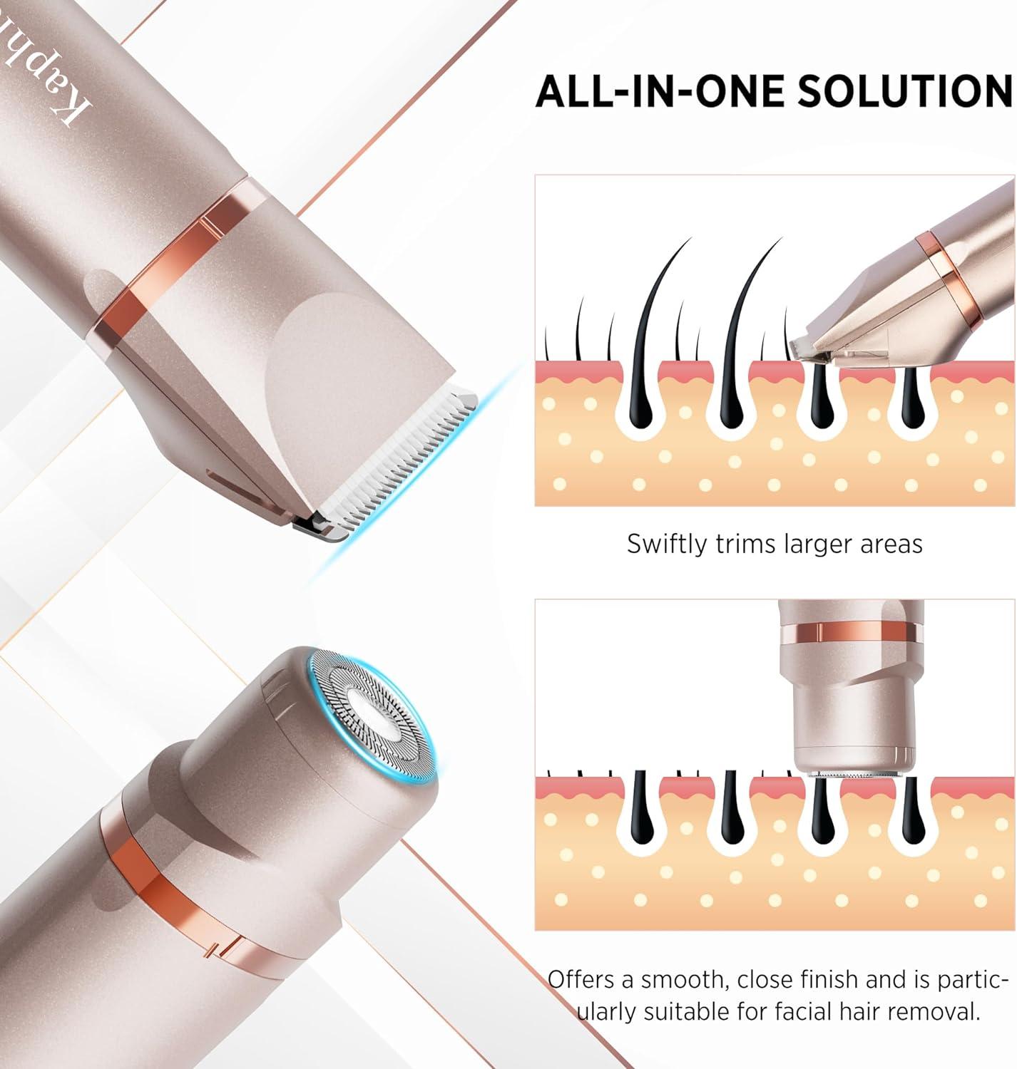 Electric Bikini Trimer Shaver for Women - 2 in 1 IPX7 Waterproof Hair ...